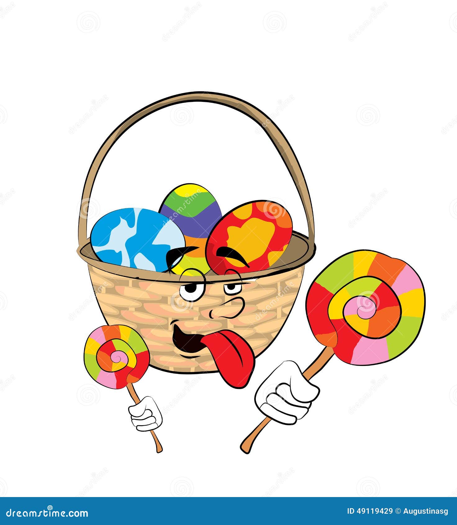 Easter basket cartoon stock illustration. Illustration of lollipop ...