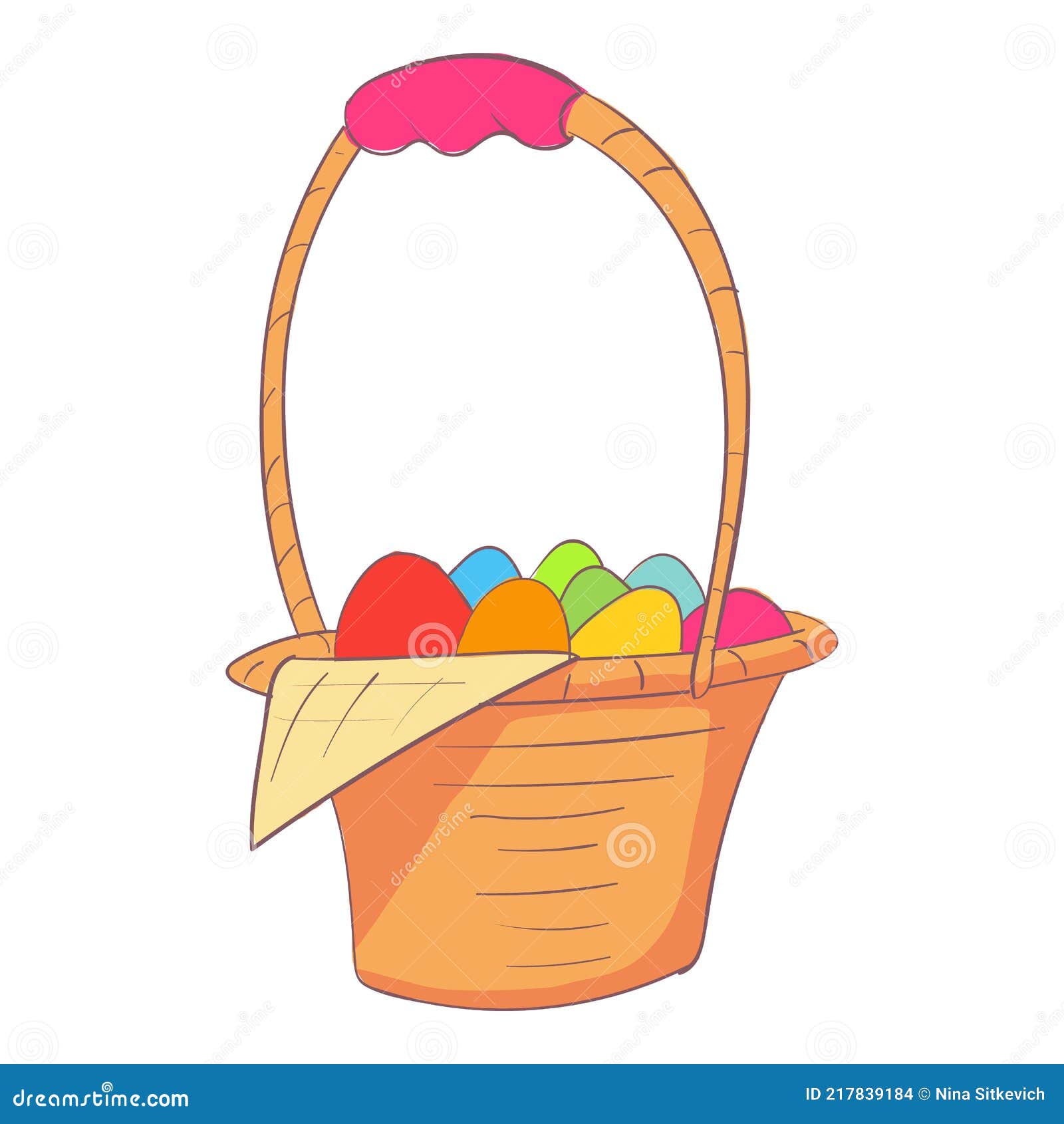 Easter Basket Icon, Cartoon and Flat Style Stock Vector - Illustration ...