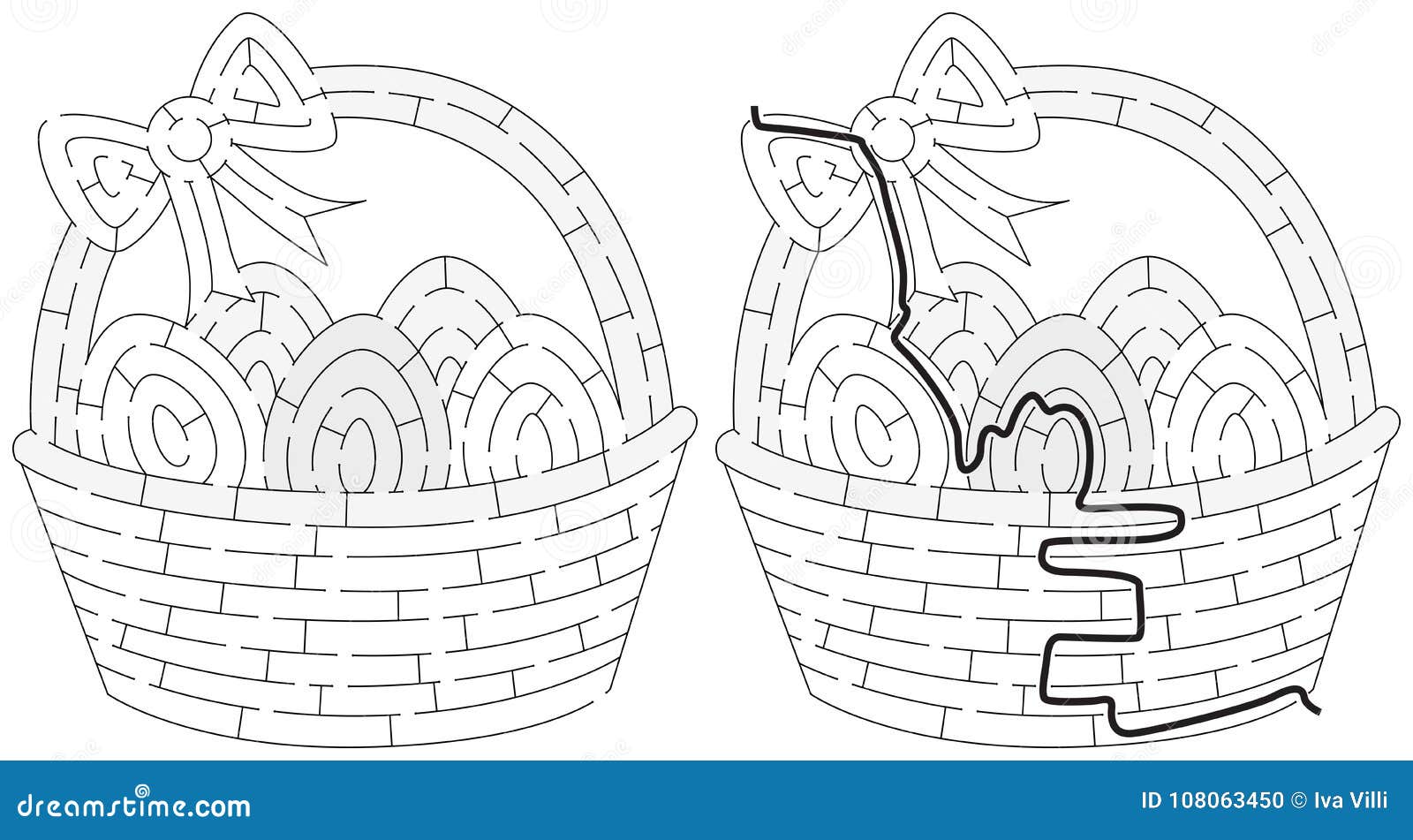 Easter basket maze stock vector. Illustration of cartoon - 108063450