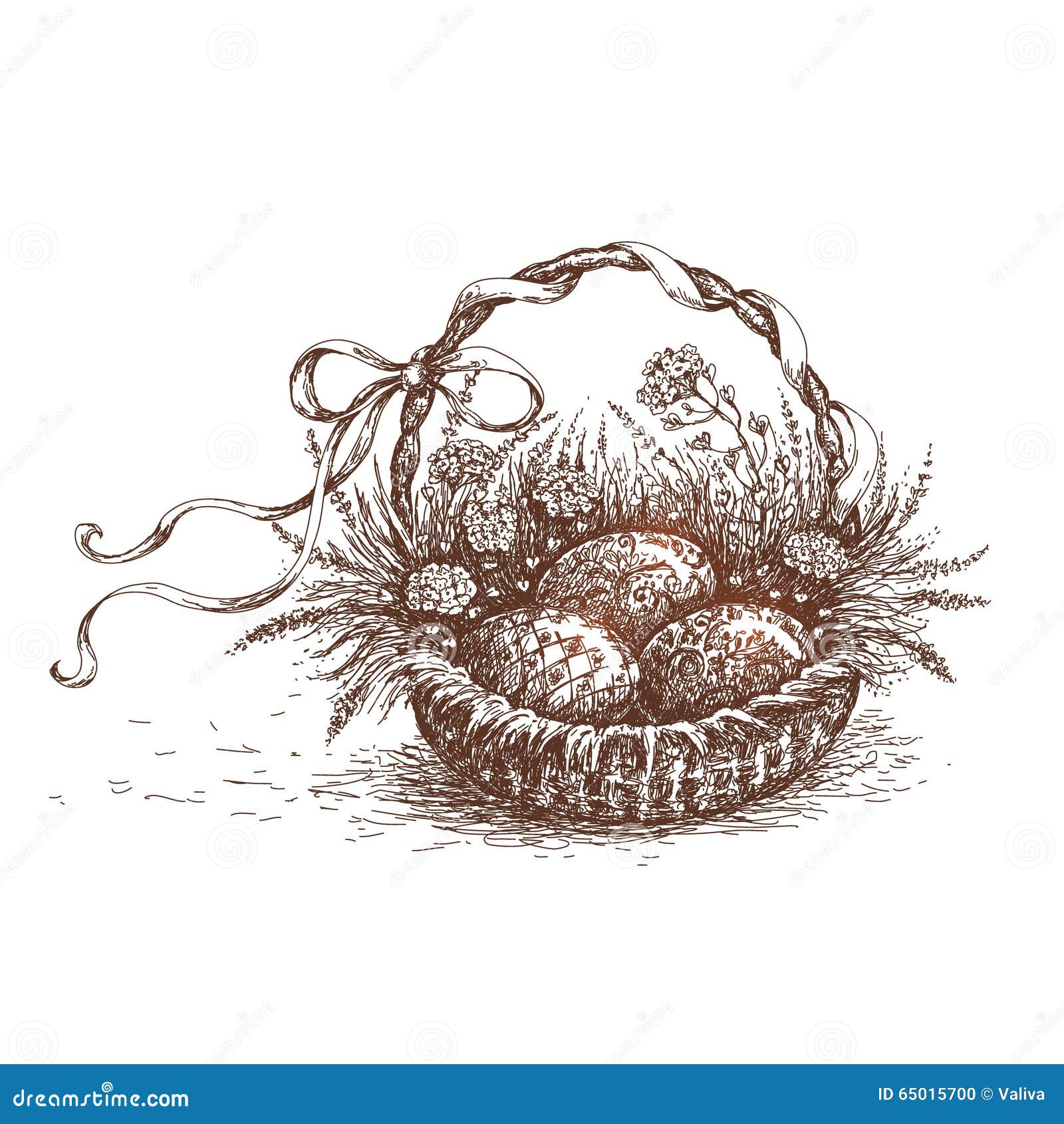 Easter Basket Sketch Drawing Stock Illustrations – 2,047 Easter Basket ...