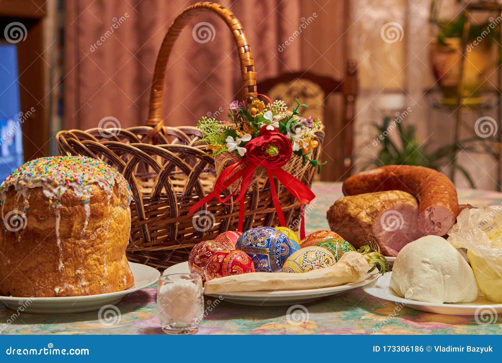 Easter Basket on the Table,to Prepare for Easter in Ukraine, To ...