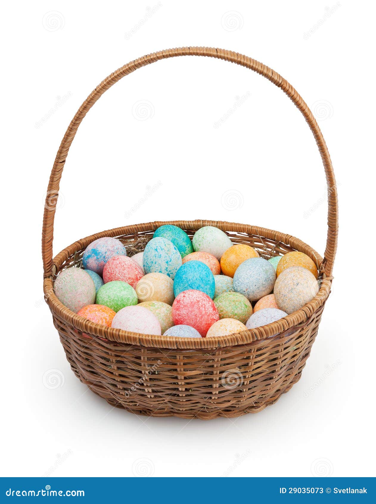 Easter Basket on White Background Stock Image - Image of large ...