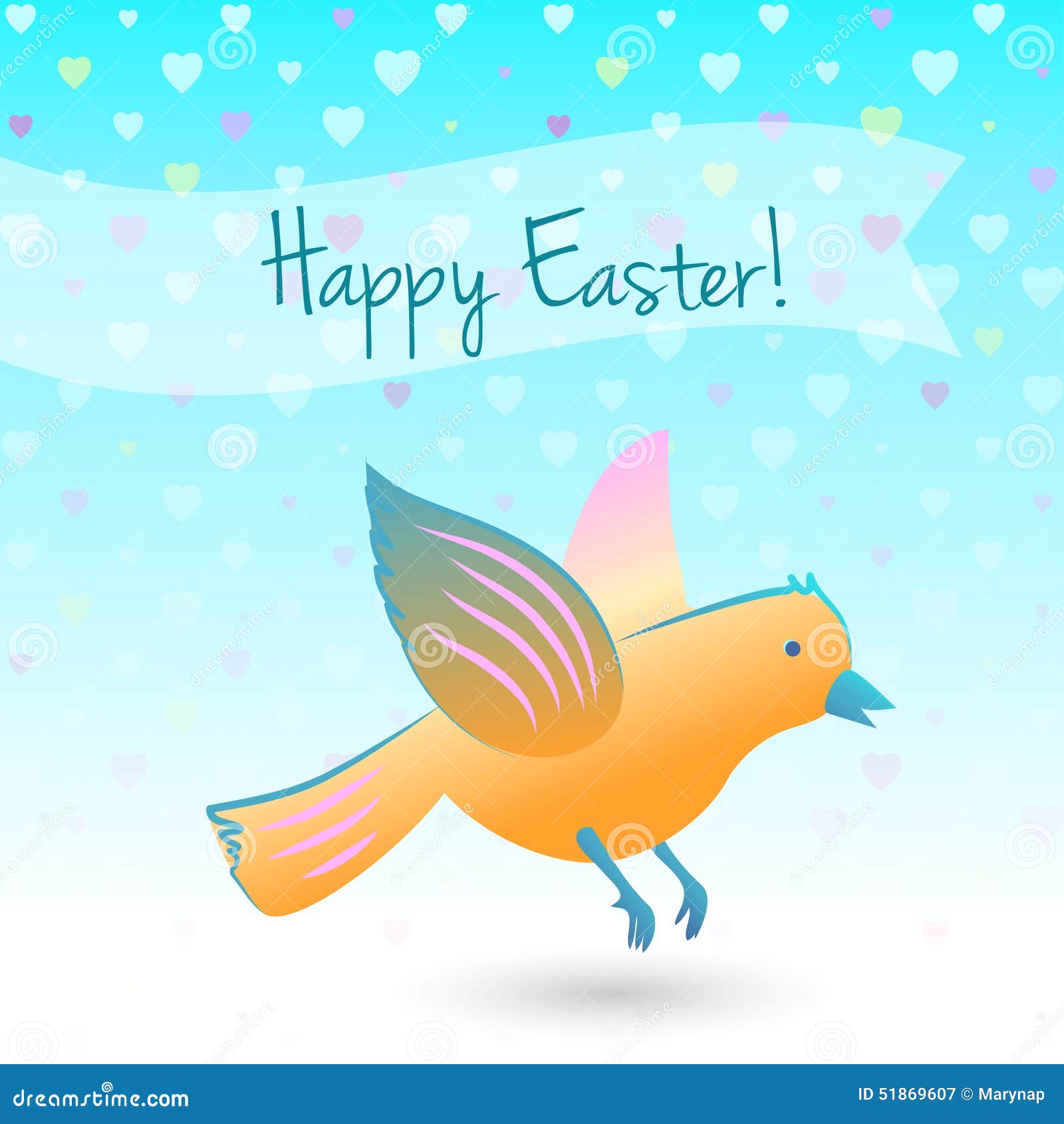 Easter bird illustration stock vector. Illustration of card - 51869607
