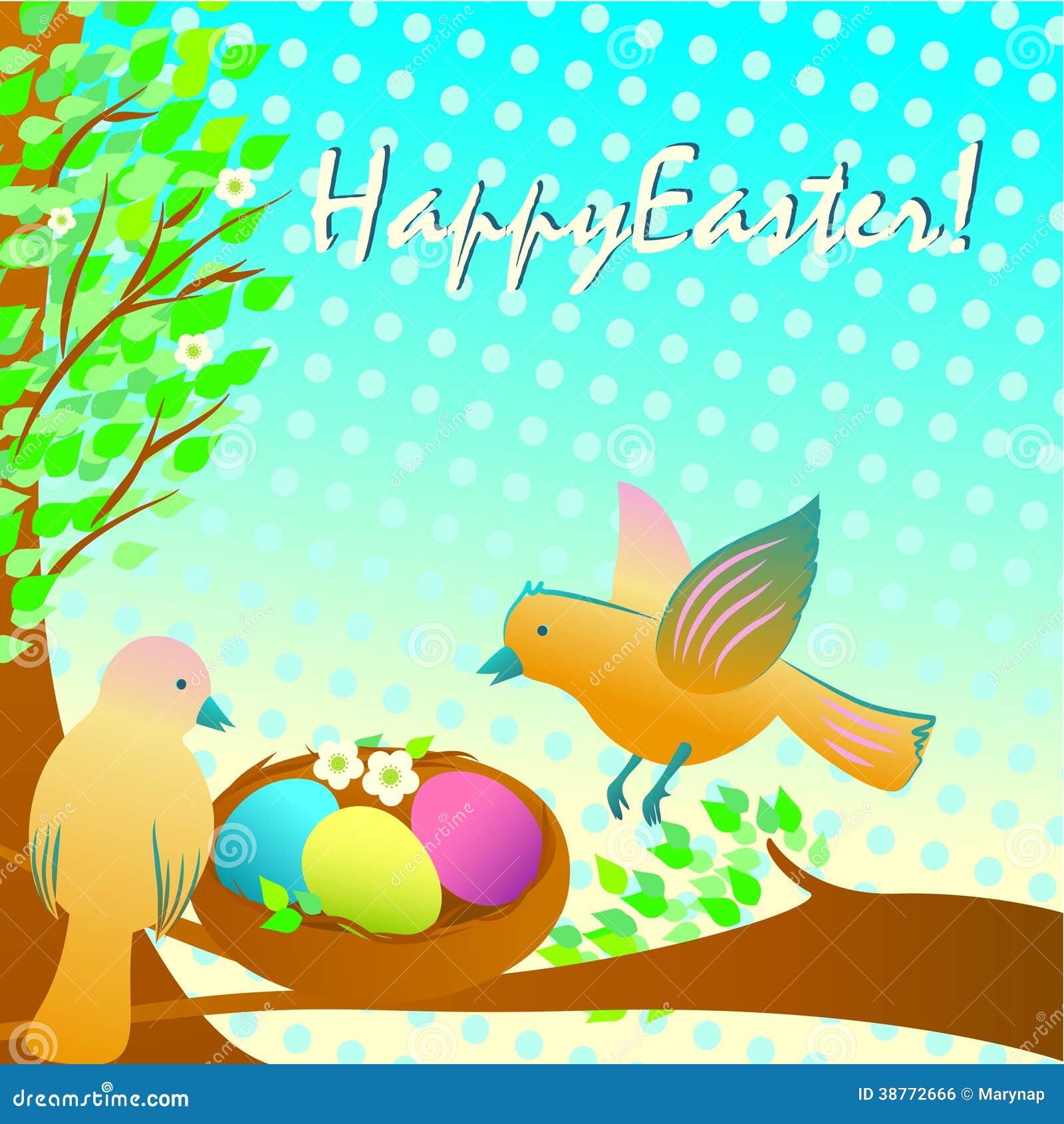 Easter birds stock vector. Illustration of bloom, flying - 38772666