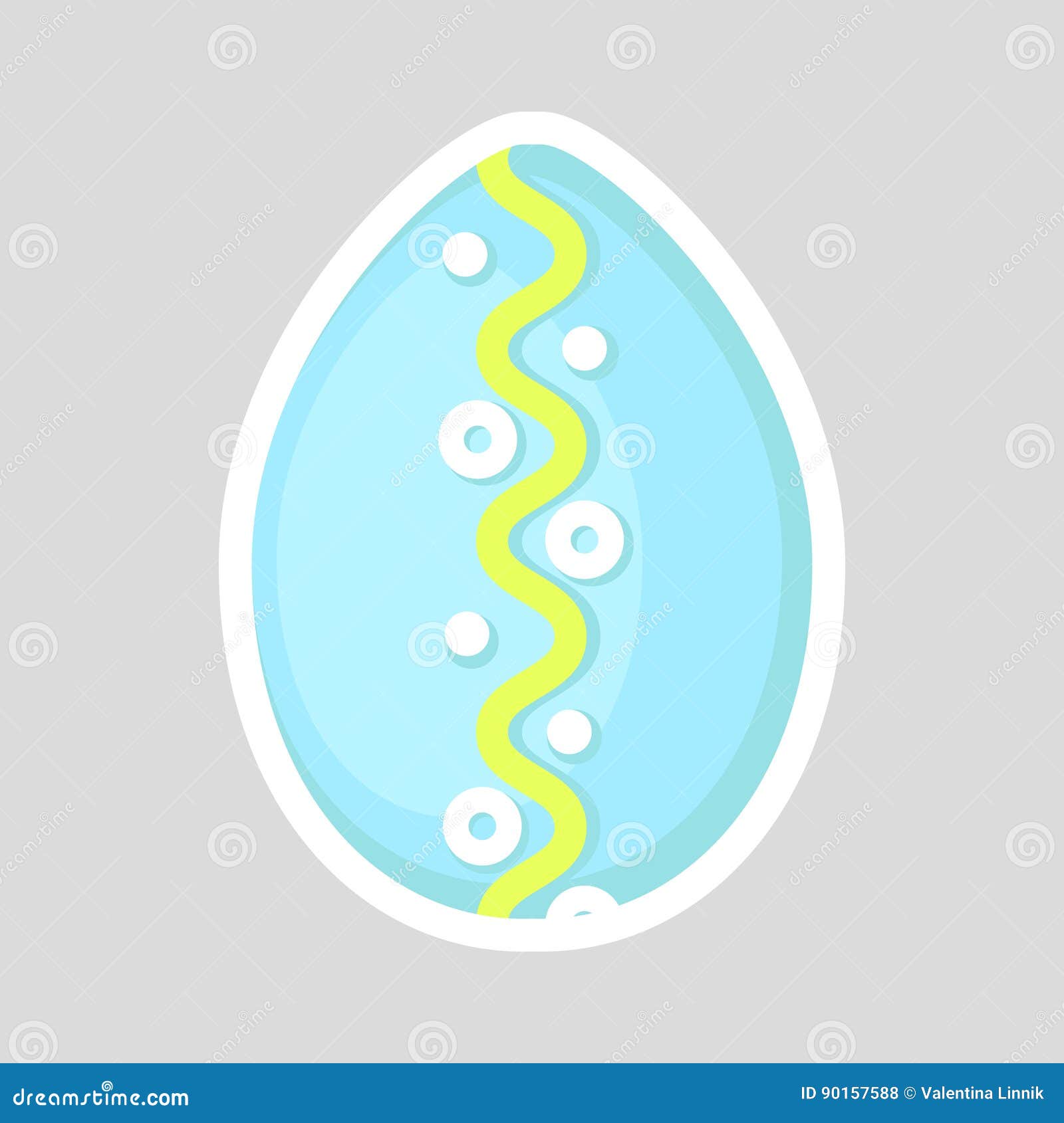 Easter Blue Egg Icon Isolated on a Gray Background with Colored ...