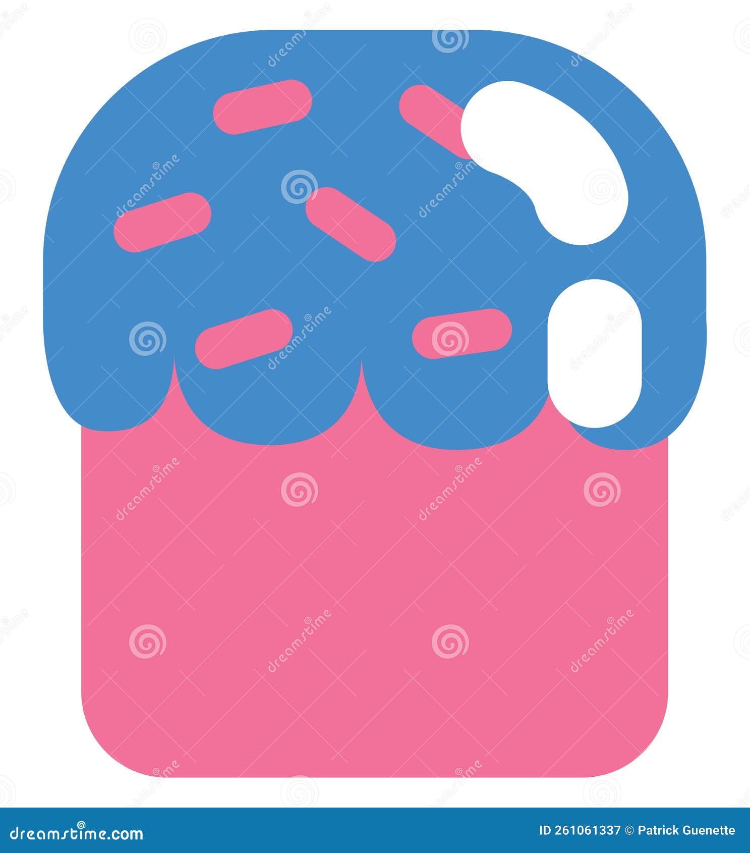Easter Blue and Pink Cake, Icon Stock Vector - Illustration of bake ...