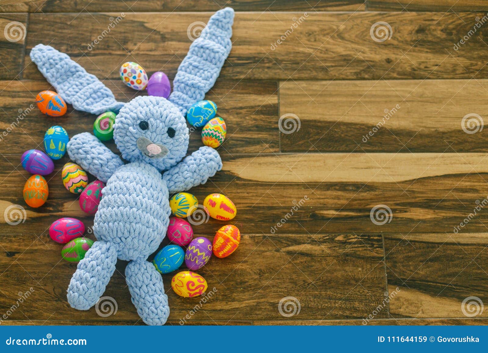 Easter blue toy rabbit stock image. Image of background - 111644159