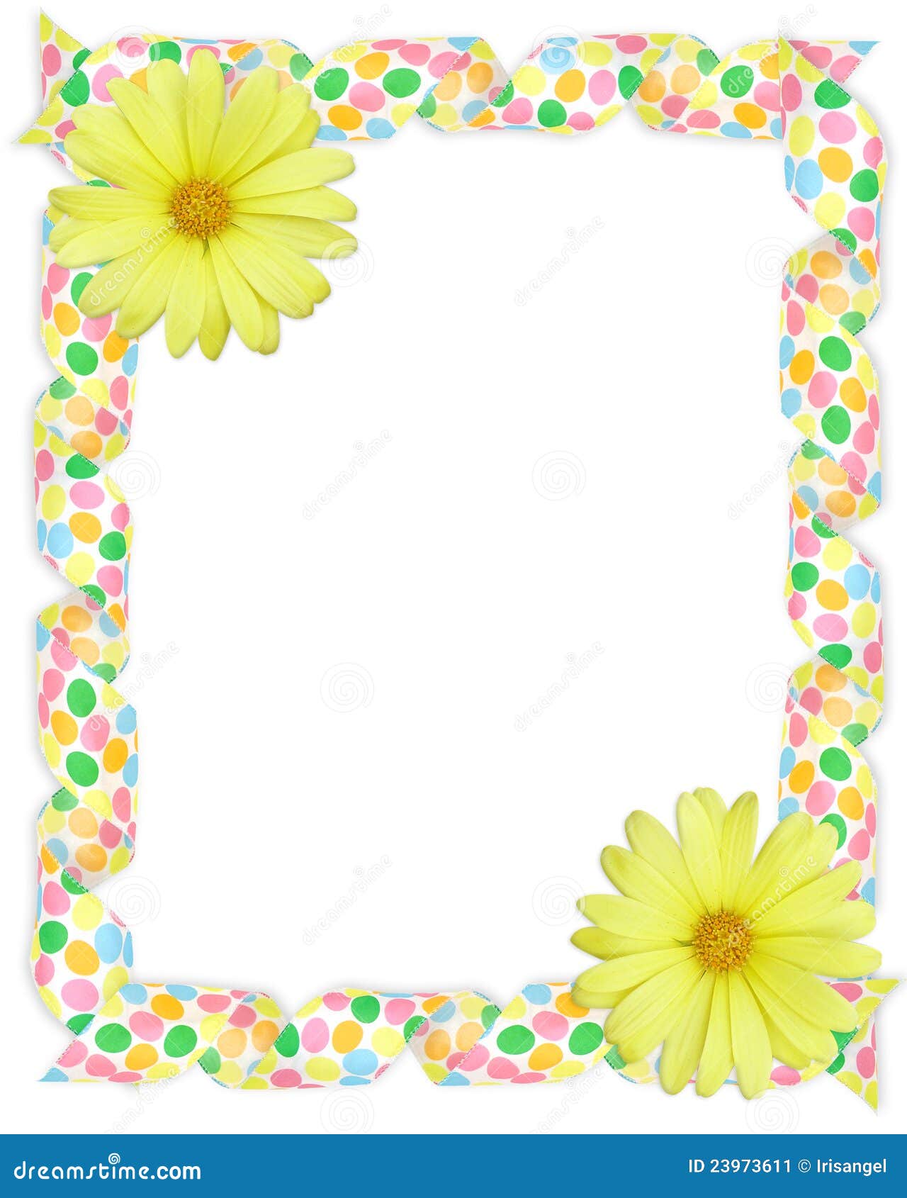 Yellow daisy border Easter stock illustration. Illustration of easter ...