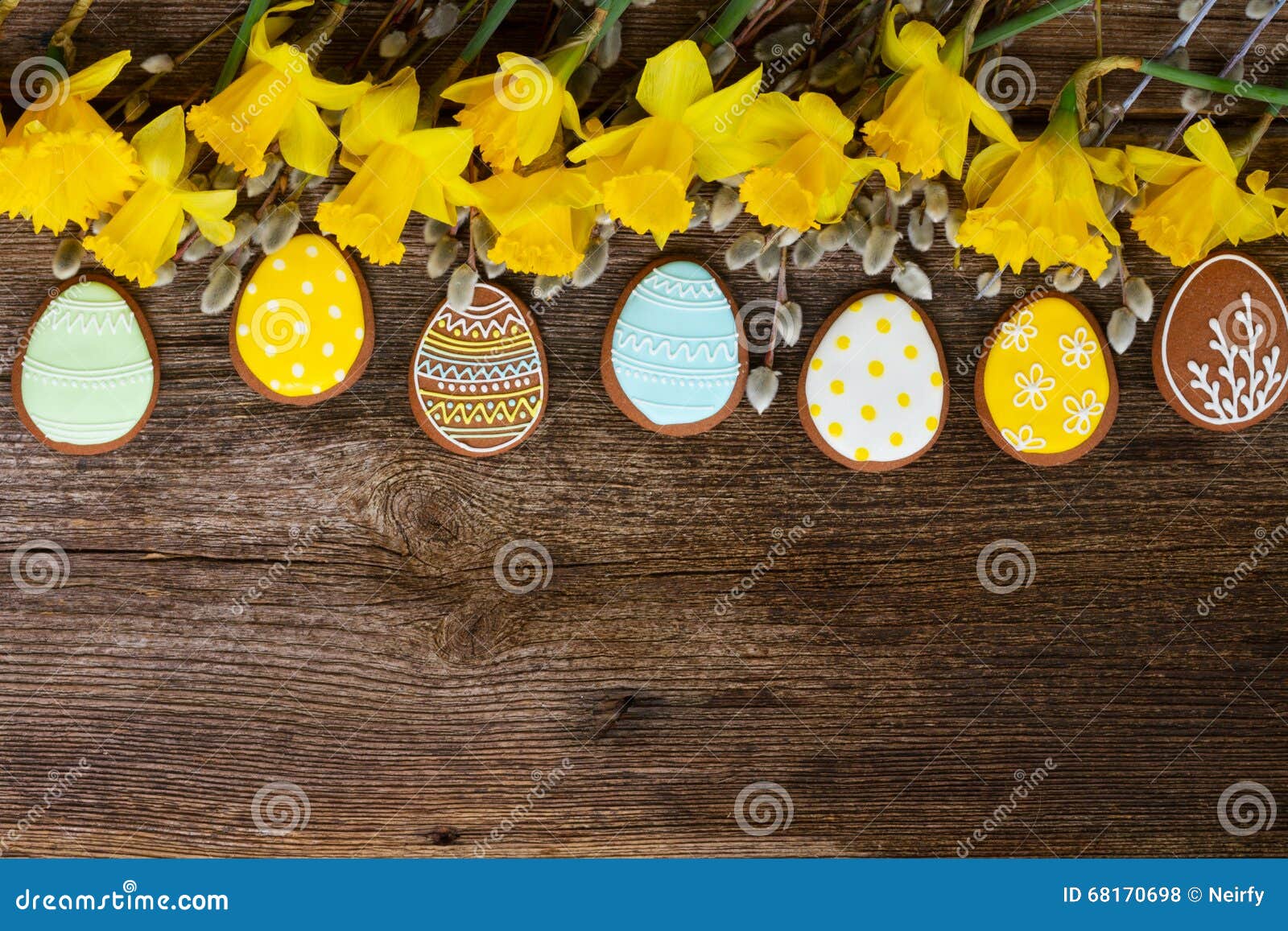 Easter border with eggs stock photo. Image of bakery - 68170698