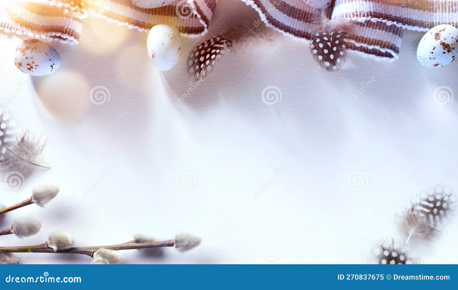 Art Easter Border Frame of Easter Eggs and Spring Flowers on Holidays ...