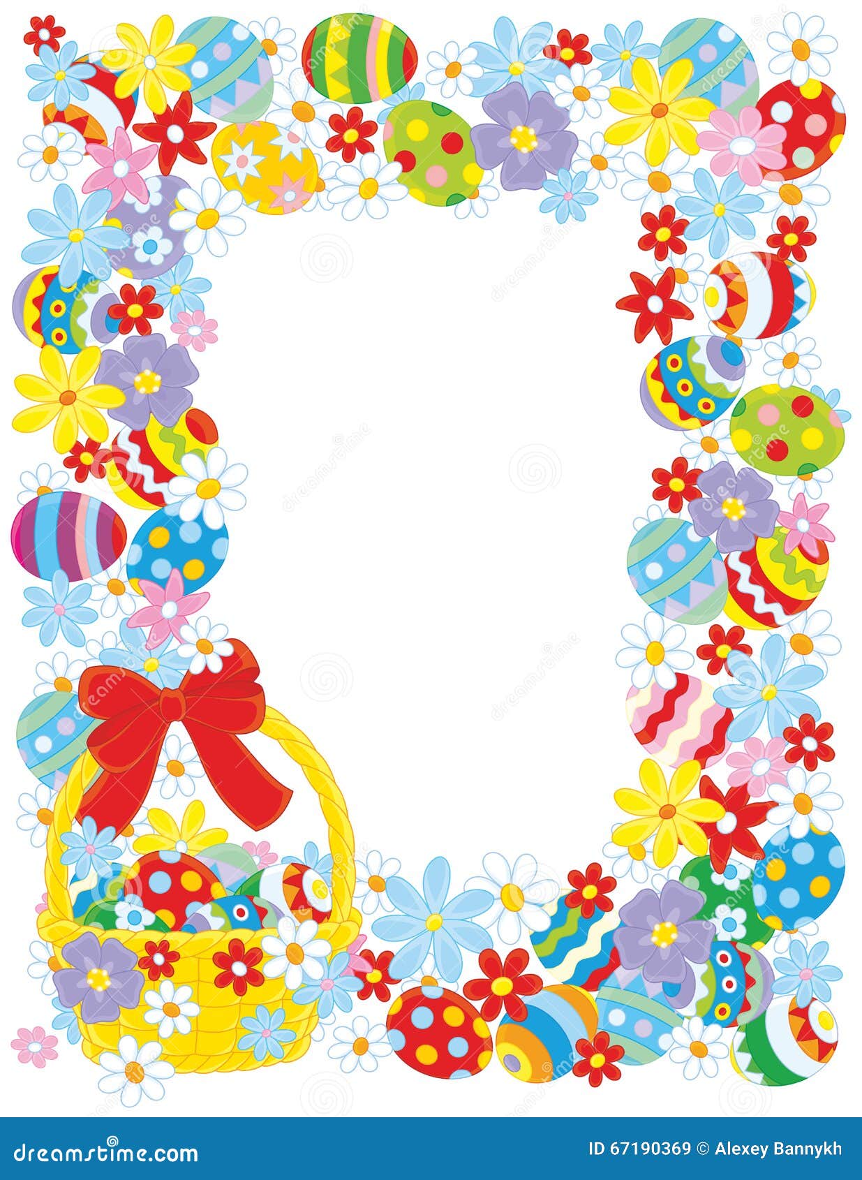 Easter border stock vector. Illustration of flowers, clip - 67190369