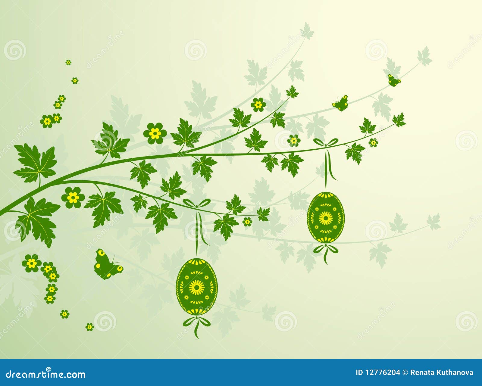 Easter branch stock vector. Illustration of leaves, nature - 12776204