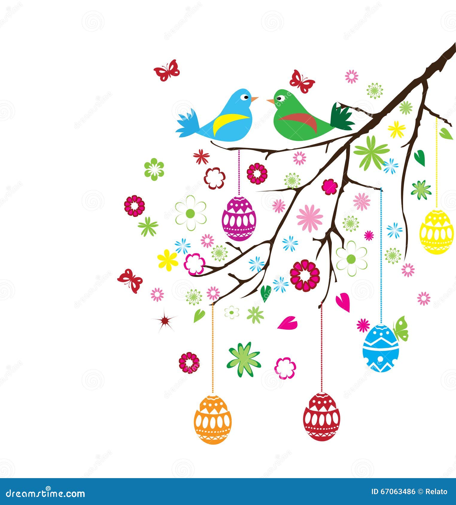 Easter Branch Vector stock vector. Illustration of swirls - 67063486