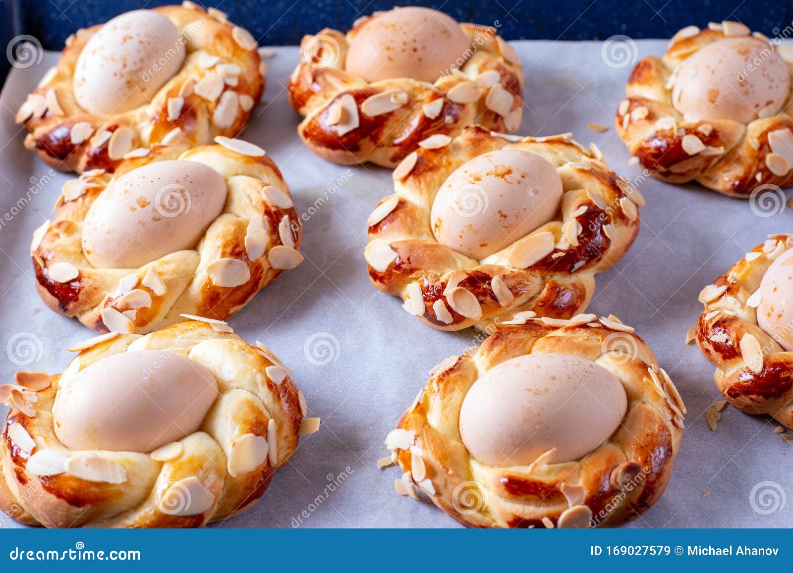 Easter bread buns with egg stock image. Image of homemade - 169027579