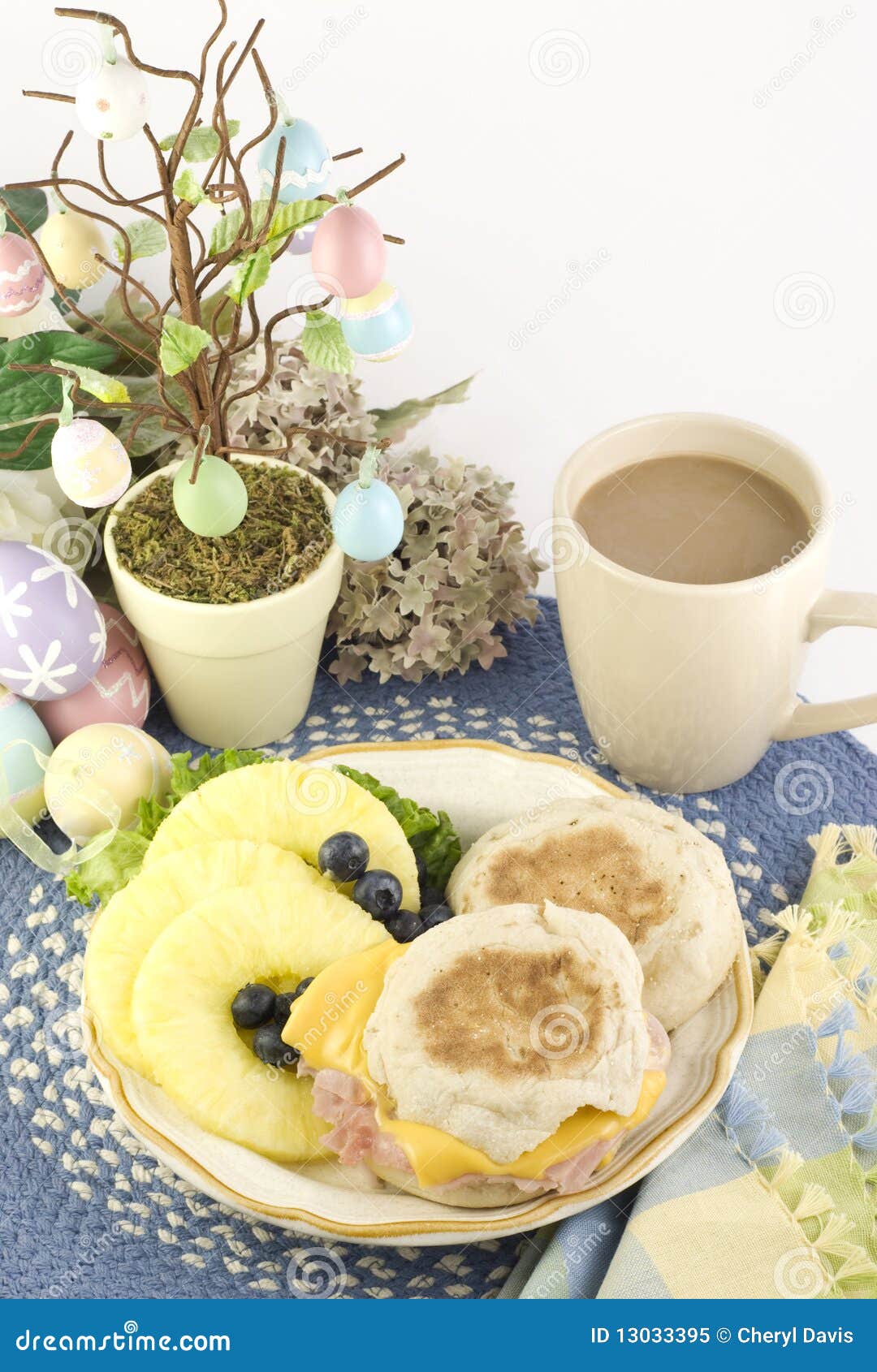 Easter Breakfast stock image. Image of fried, plate, beverage - 13033395