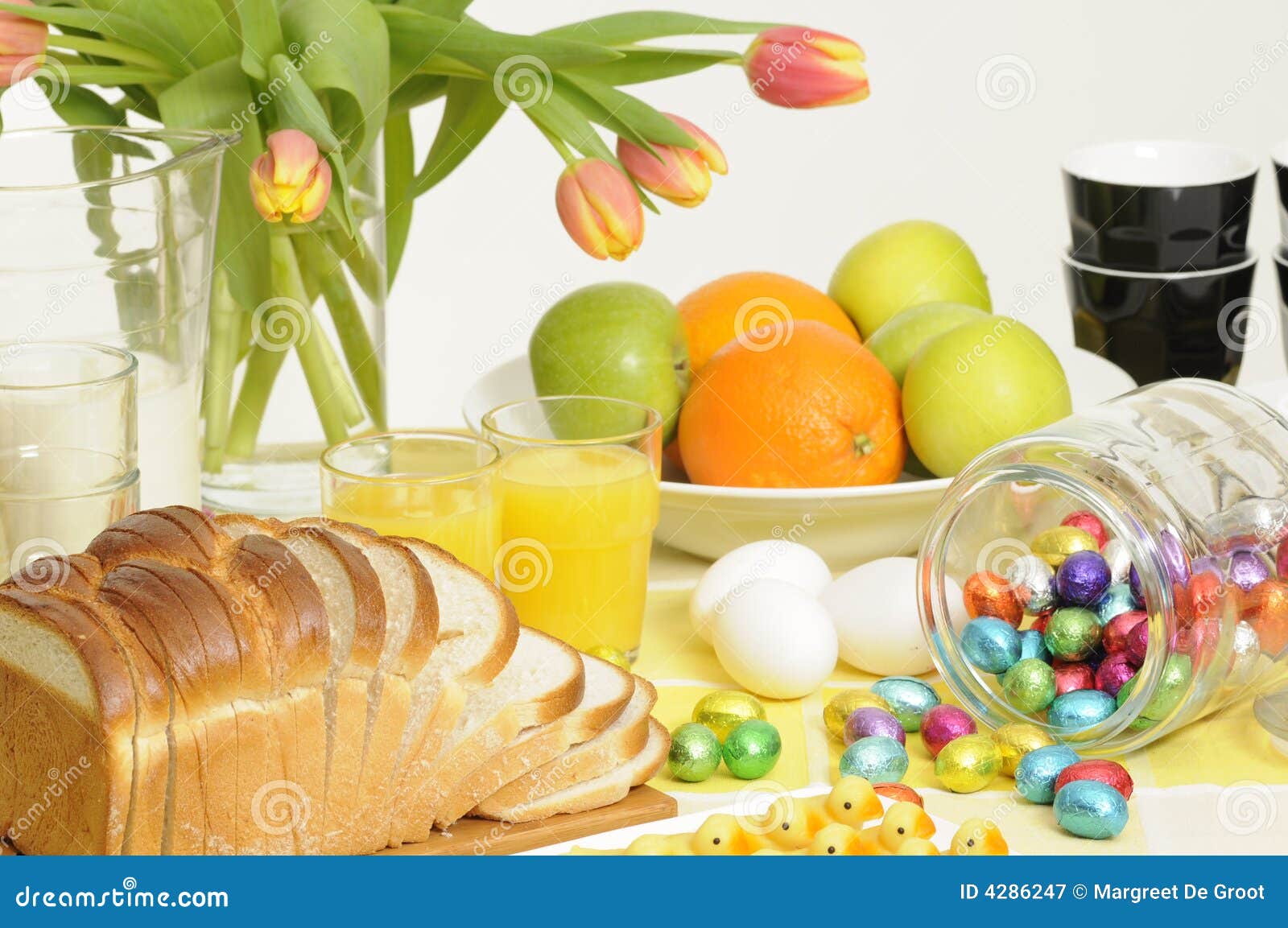 Easter breakfast stock image. Image of silverware, arranging - 4286247