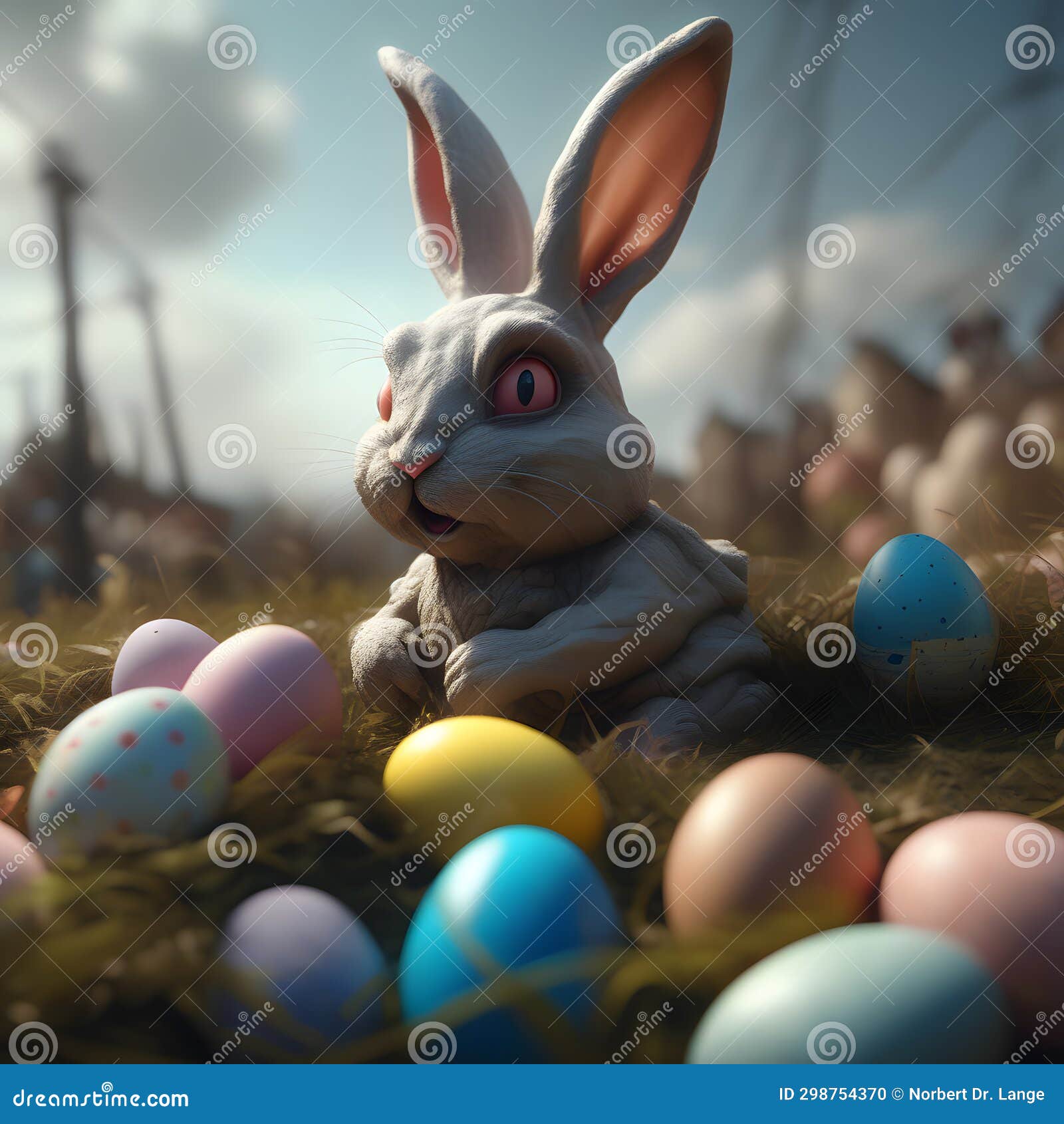 Easter Bunnies, AI-generatet Stock Photo - Image of celebrating ...