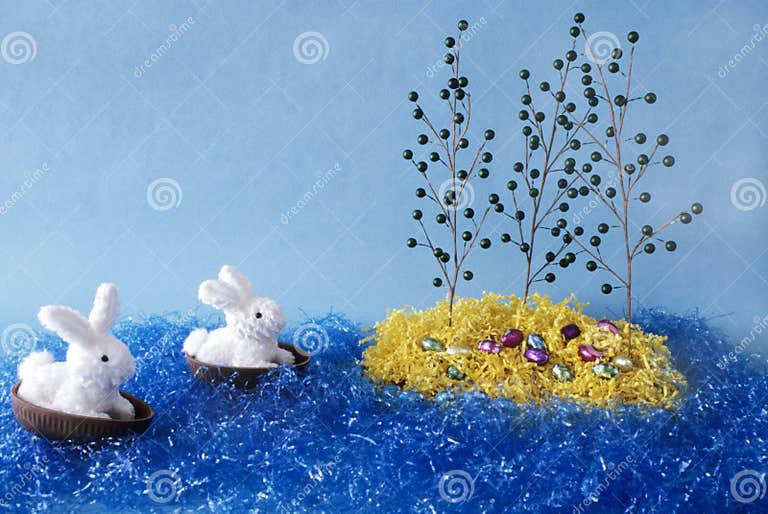 Easter Bunnies Discover Easter Island. Stock Image - Image of foil ...