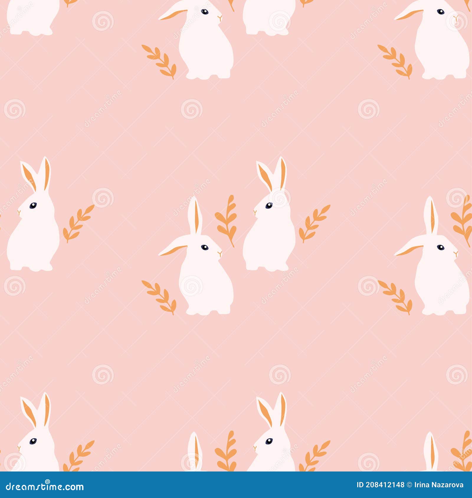 Easter Bunnies. Vector Background Seamless Pattern EPS Stock Vector ...