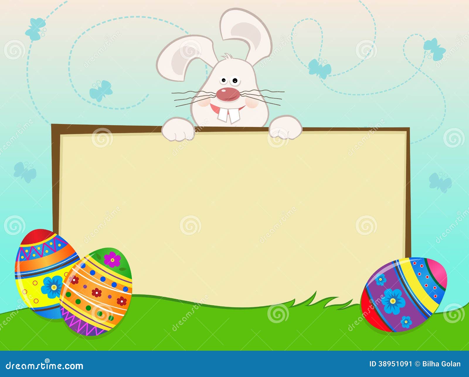 Easter Bunny Banner stock vector. Illustration of nature - 38951091