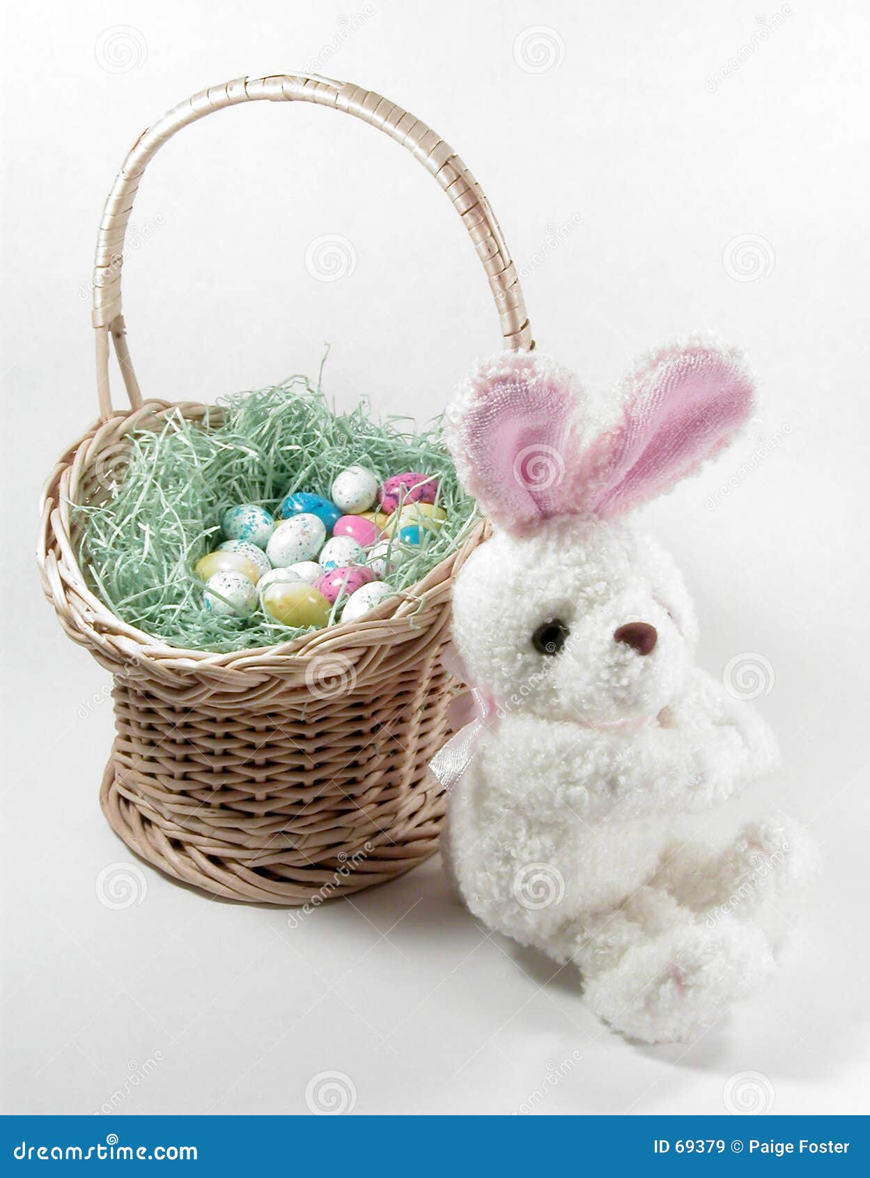 Easter Bunny and Basket 1 stock image. Image of rabbit, pink - 69379
