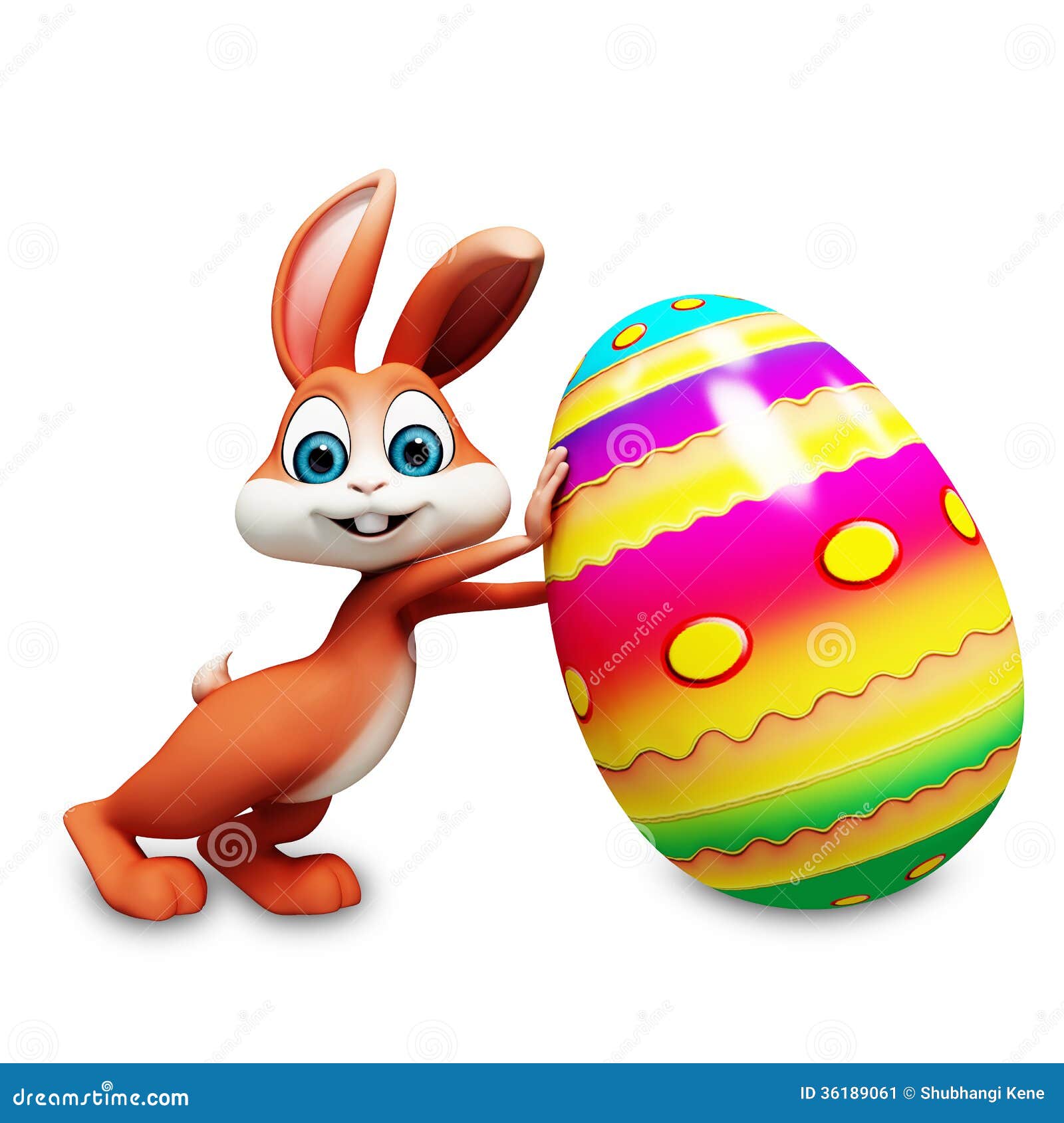 Easter bunny with big eggs stock illustration. Illustration of nimble ...