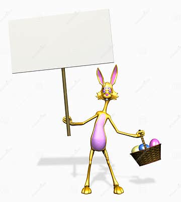 Easter Bunny with Blank Sign - Includes Clipping Path Stock ...