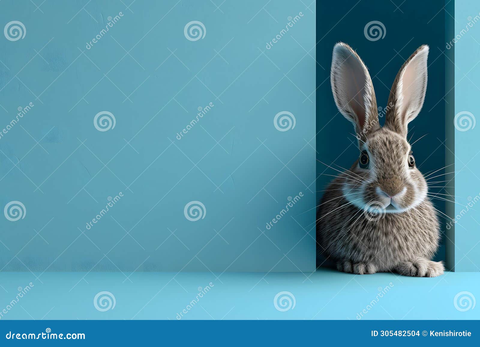 Easter Bunny on Blue Background Stock Illustration - Illustration of ...