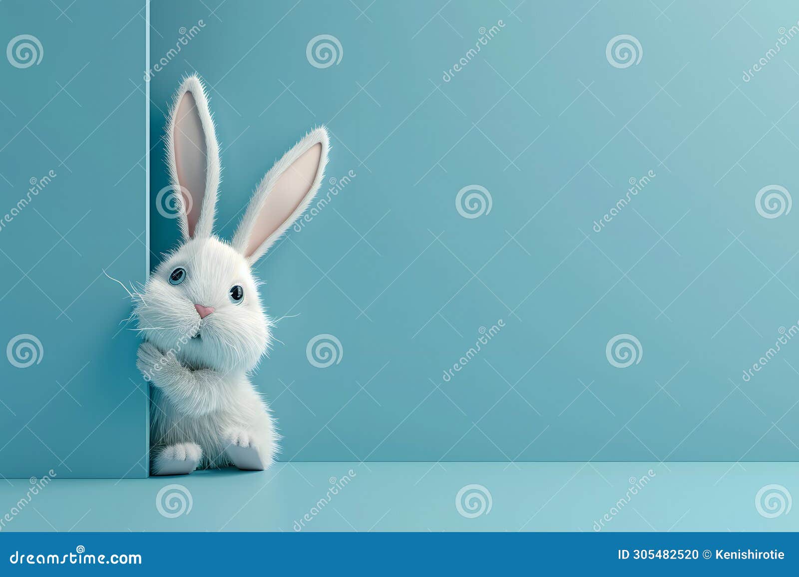 Easter Bunny on Blue Background Stock Illustration - Illustration of ...