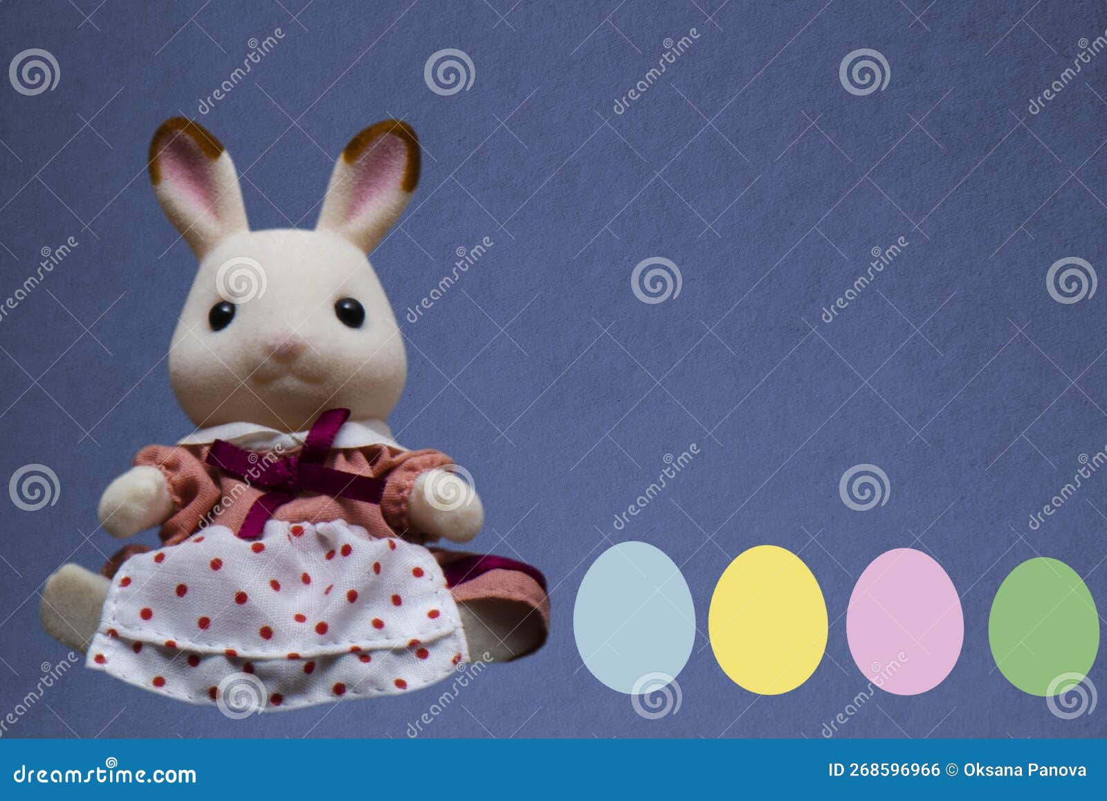 Easter Bunny on a Blue Background, Easter Eggs, Abstraction. Ginger ...