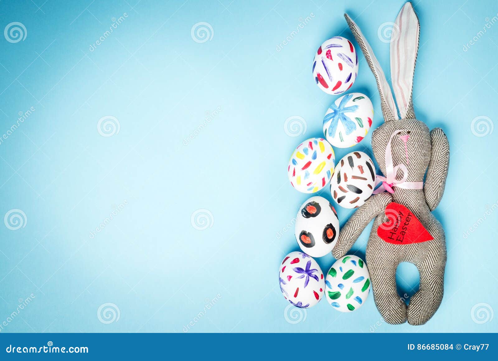 Easter Bunny on a Blue Background Stock Photo - Image of good ...
