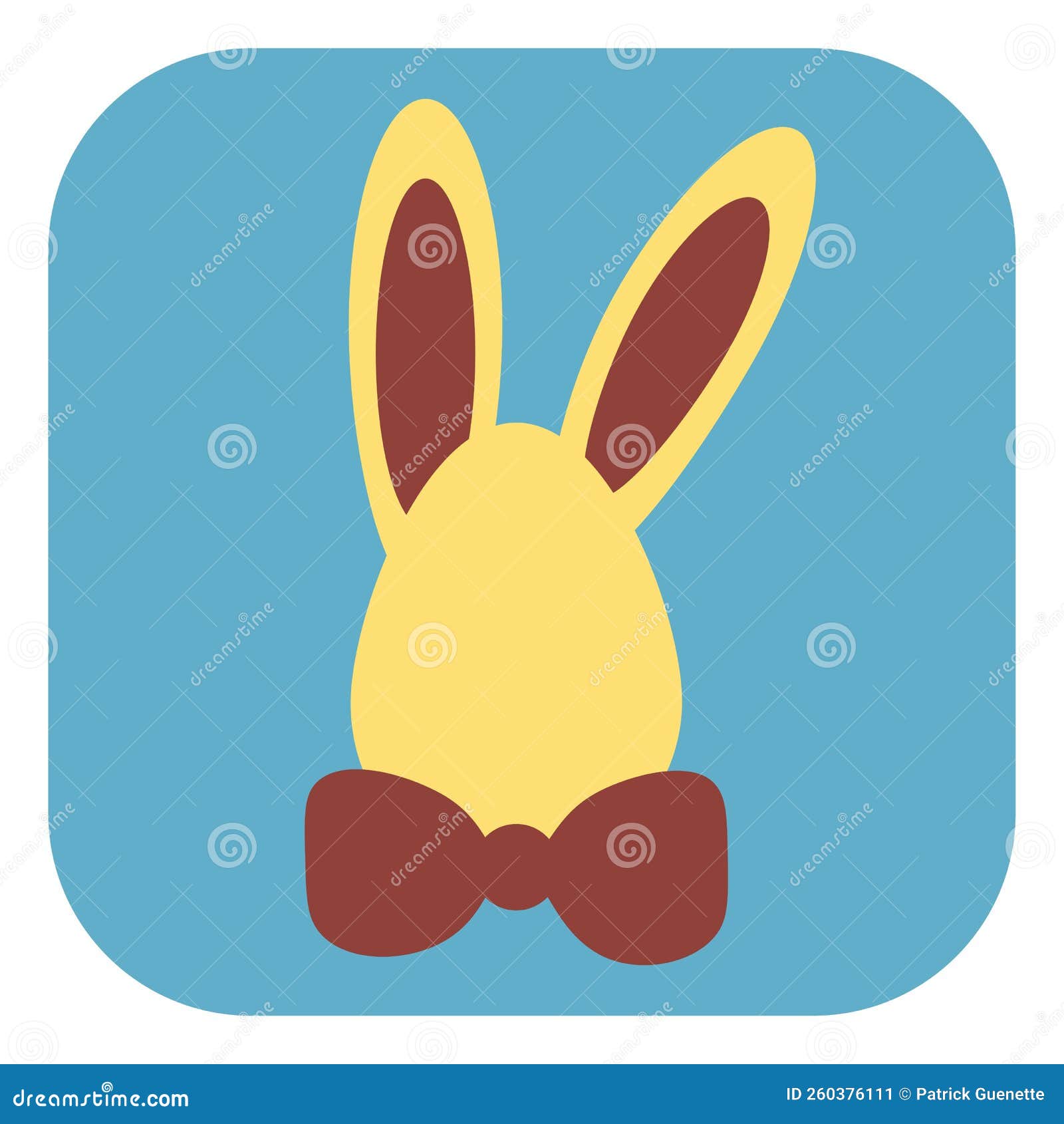 Easter Bunny with a Bow, Icon Stock Vector - Illustration of animal ...