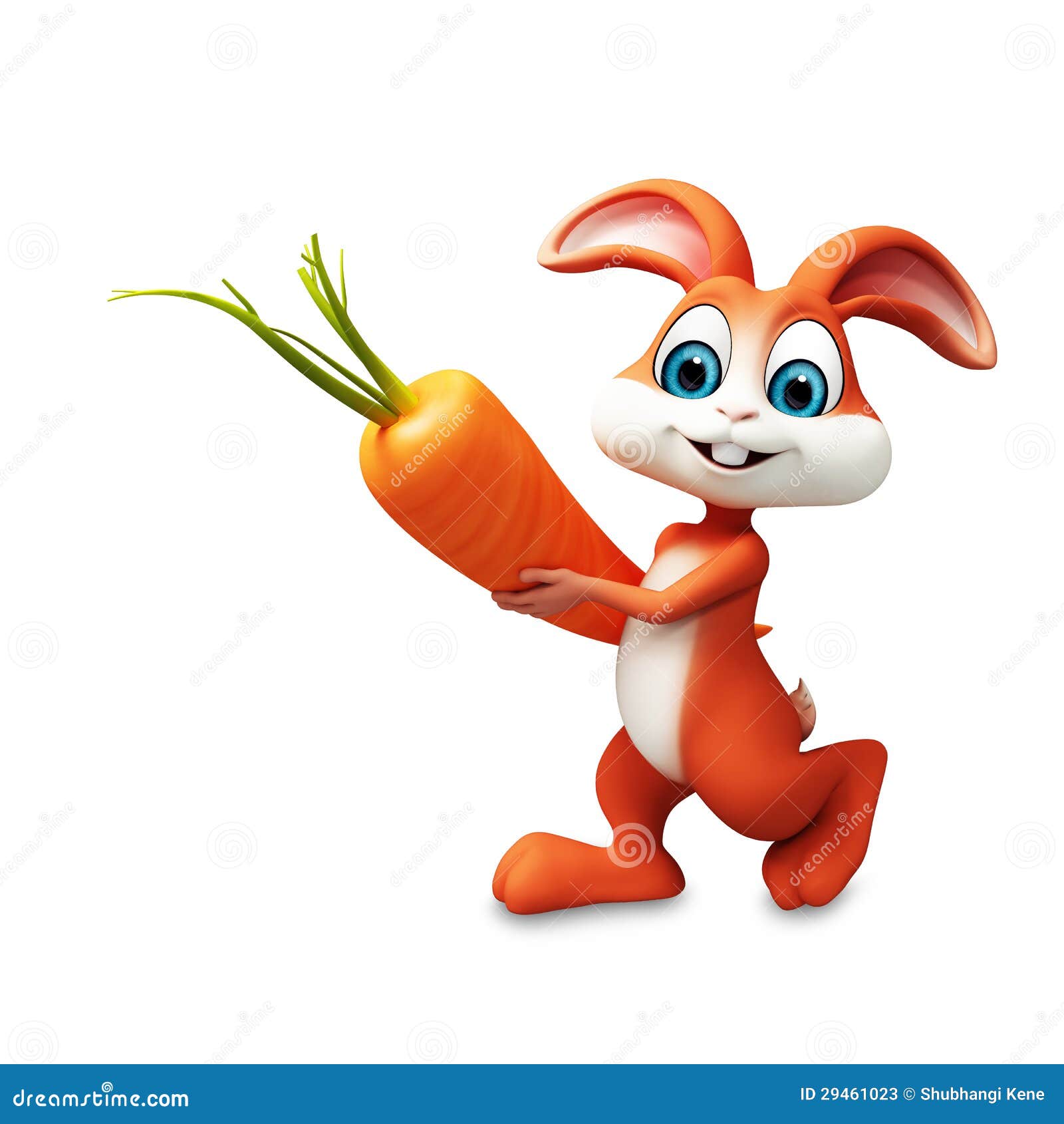 Easter bunny with carrot stock illustration. Illustration of bunny ...