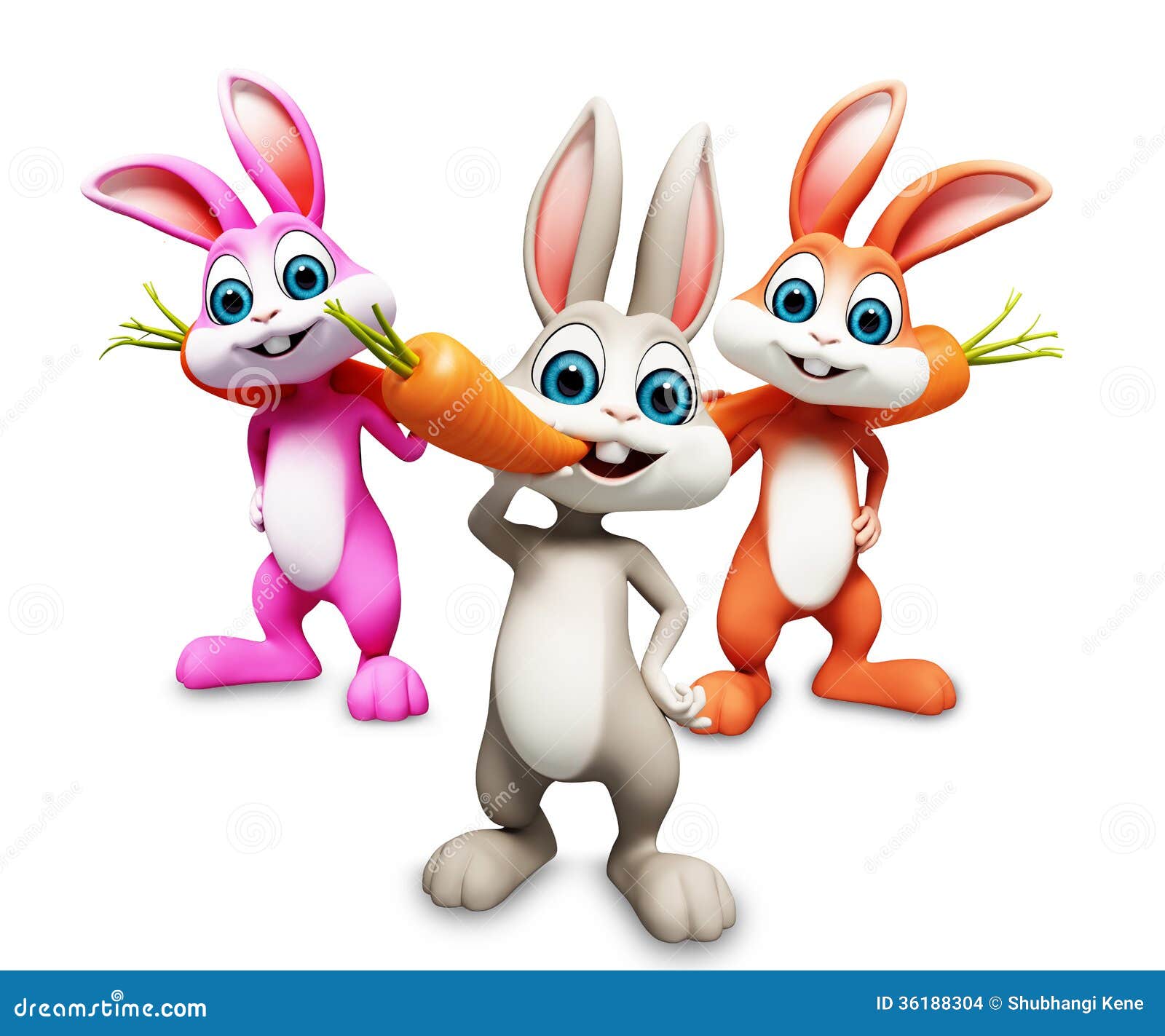 Easter bunny with carrot stock illustration. Illustration of panorama ...