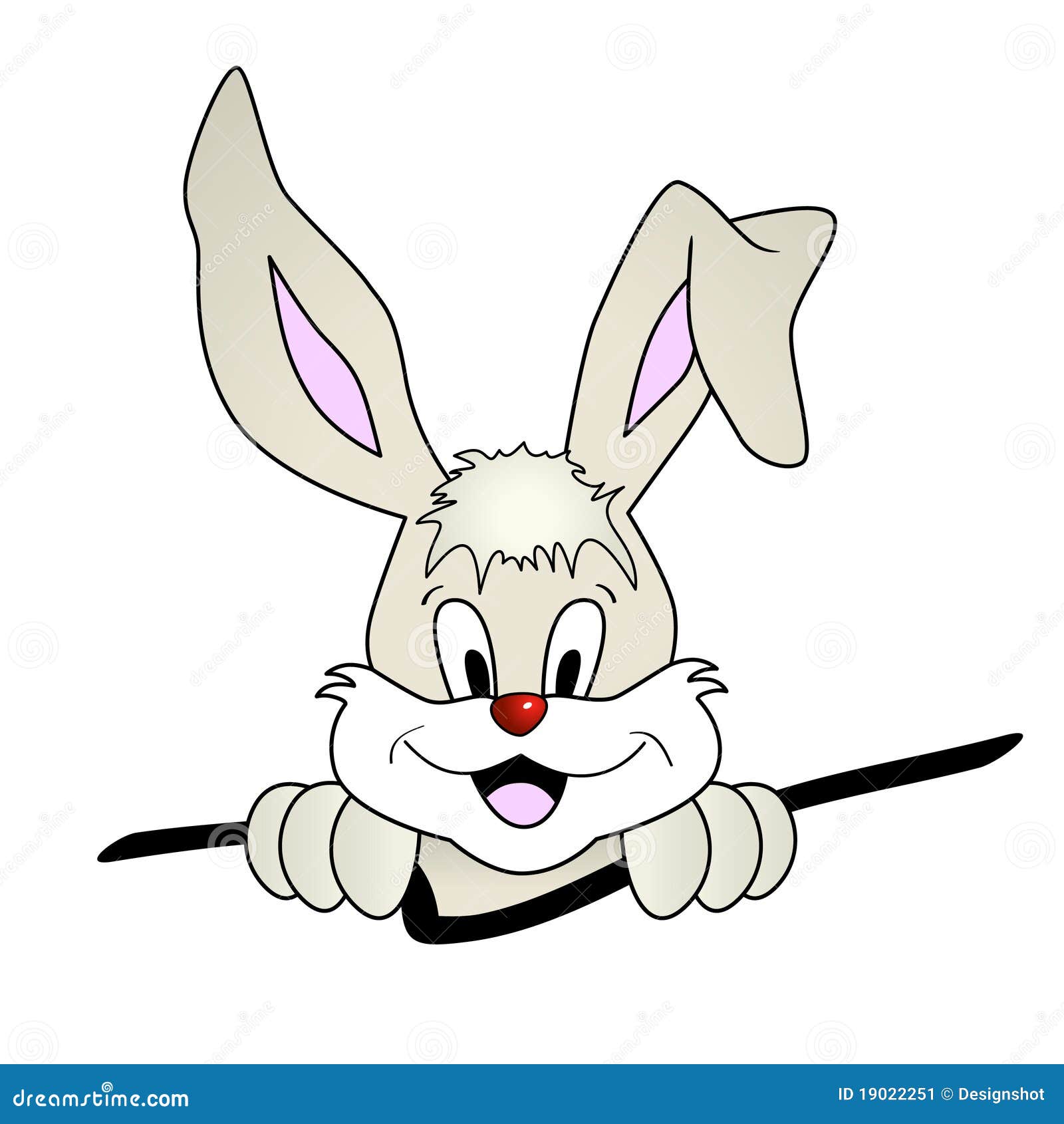 Easter Bunny Cartoon - Cute Smiling Rabbit Stock Vector - Illustration ...