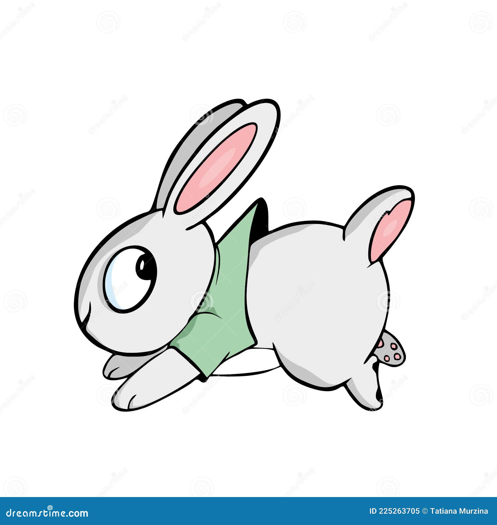 Easter Bunny Cartoon Illustration on White Background Stock Vector ...