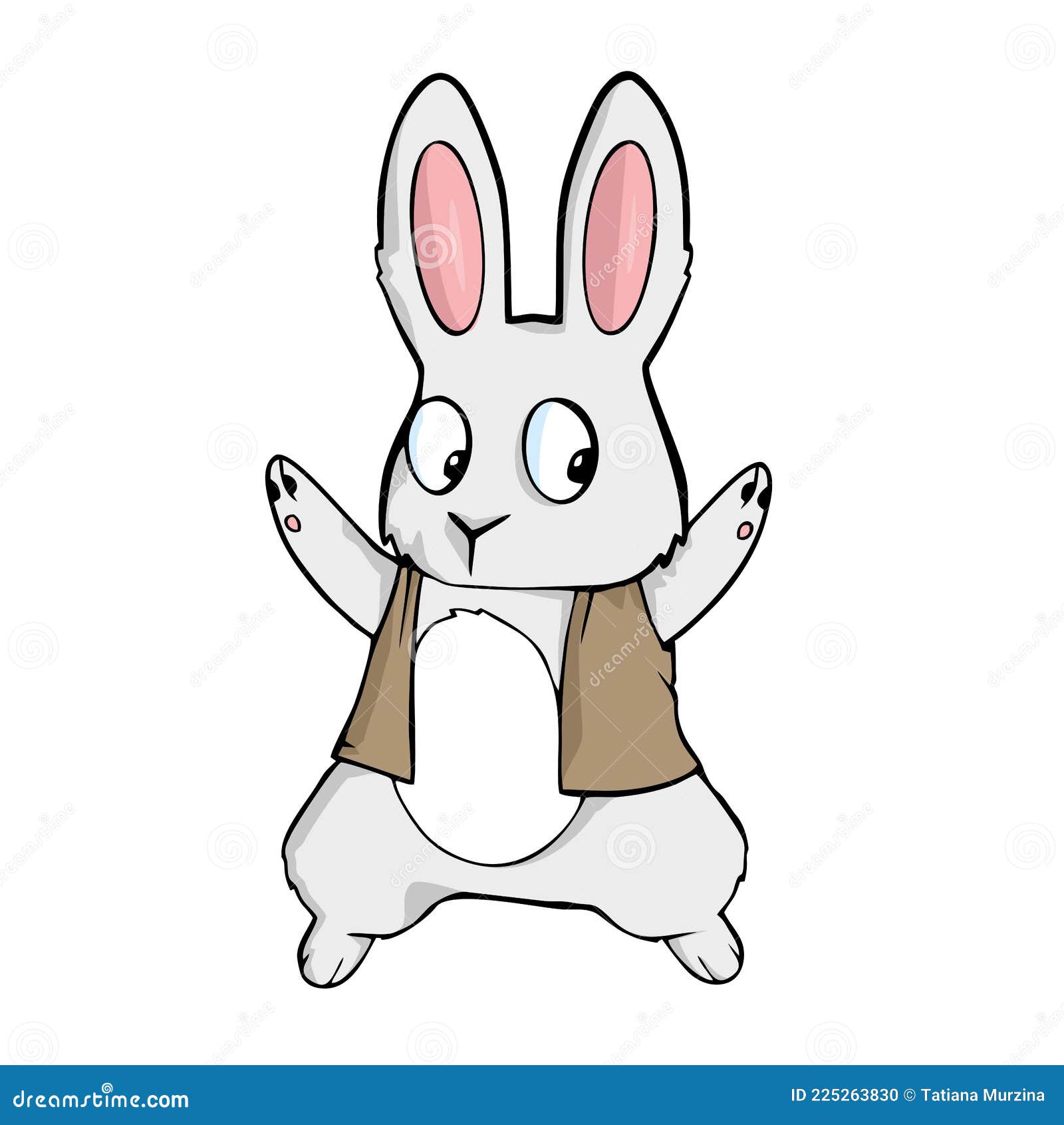 Easter Bunny Cartoon Illustration on White Background Stock Vector ...