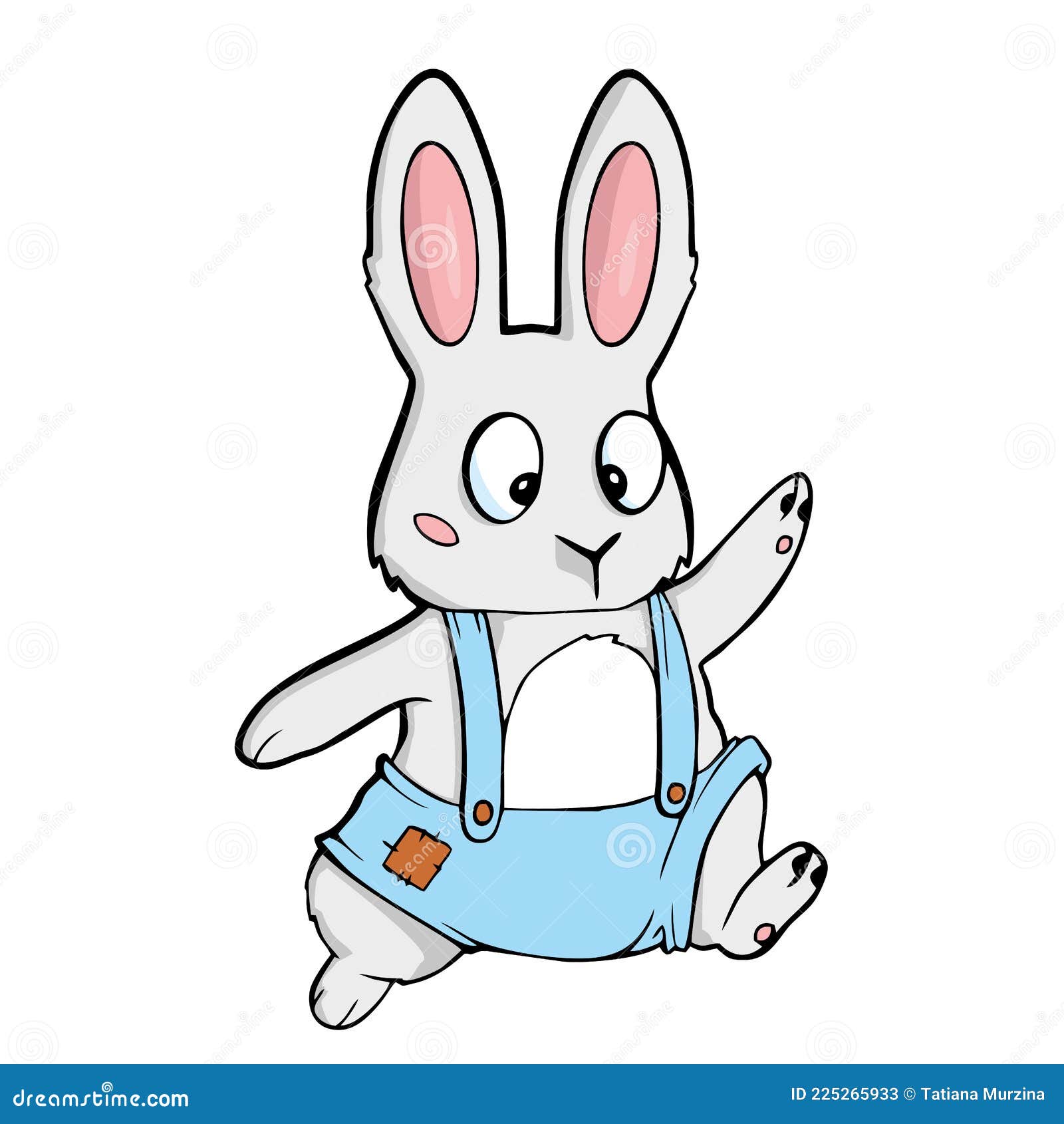 Easter Bunny Cartoon Illustration on White Background Stock Vector ...