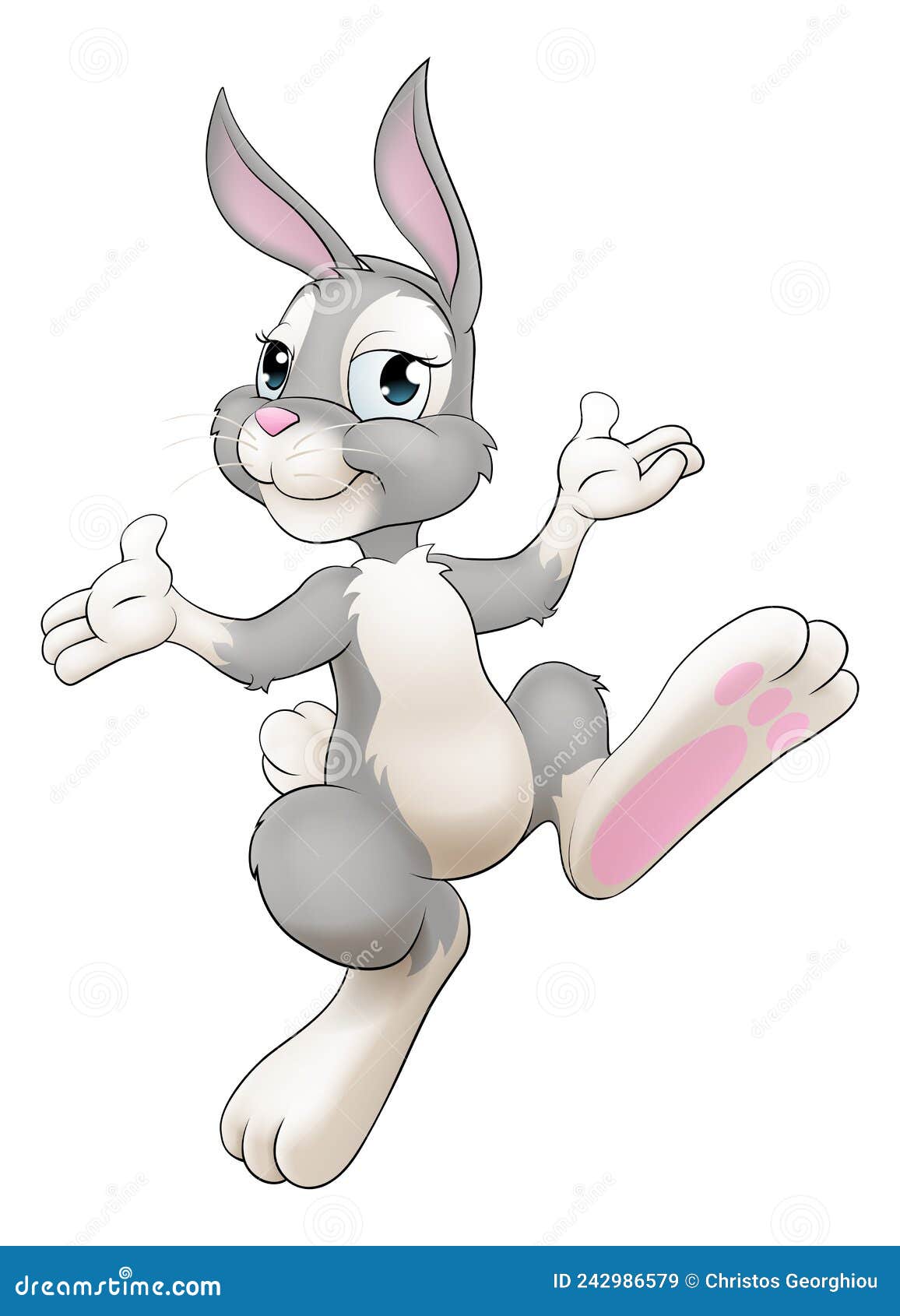 Easter Bunny Cartoon Rabbit Illustration Stock Vector - Illustration of ...
