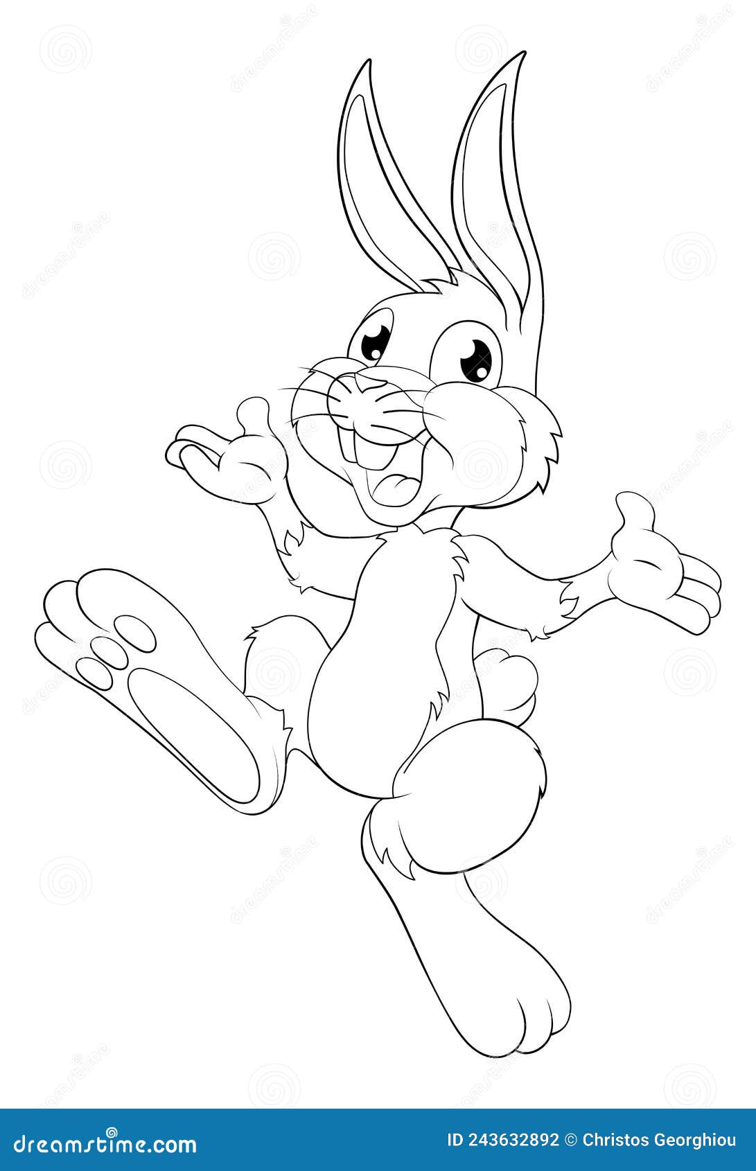 Easter Bunny Cartoon Rabbit Illustration Stock Vector - Illustration of ...