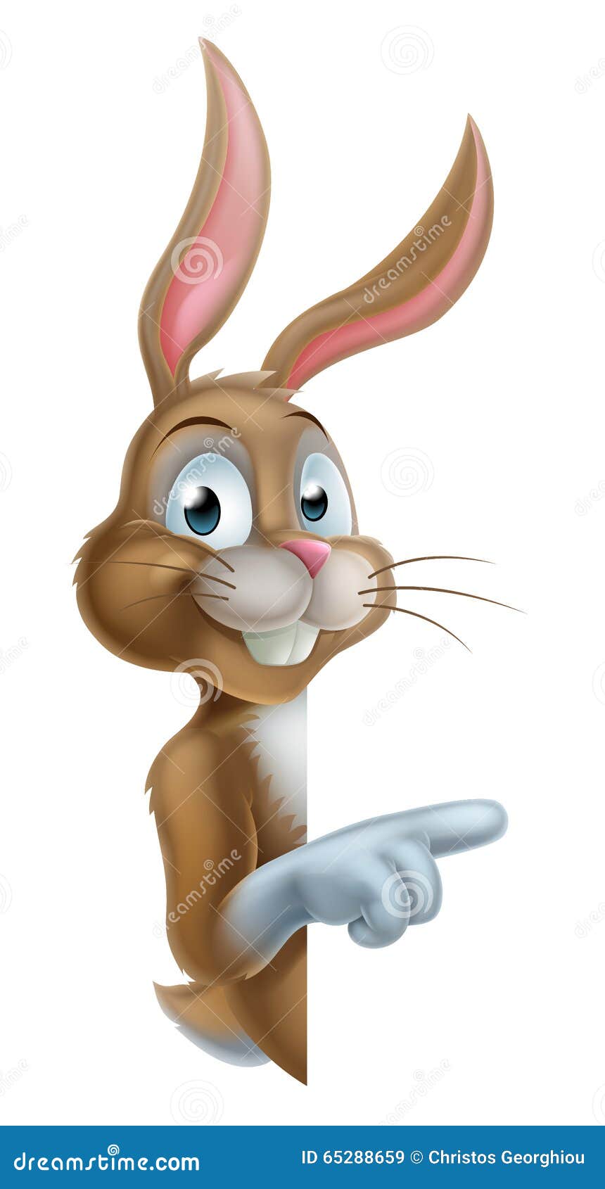 Easter Bunny Character Pointing Stock Vector - Illustration of animal ...