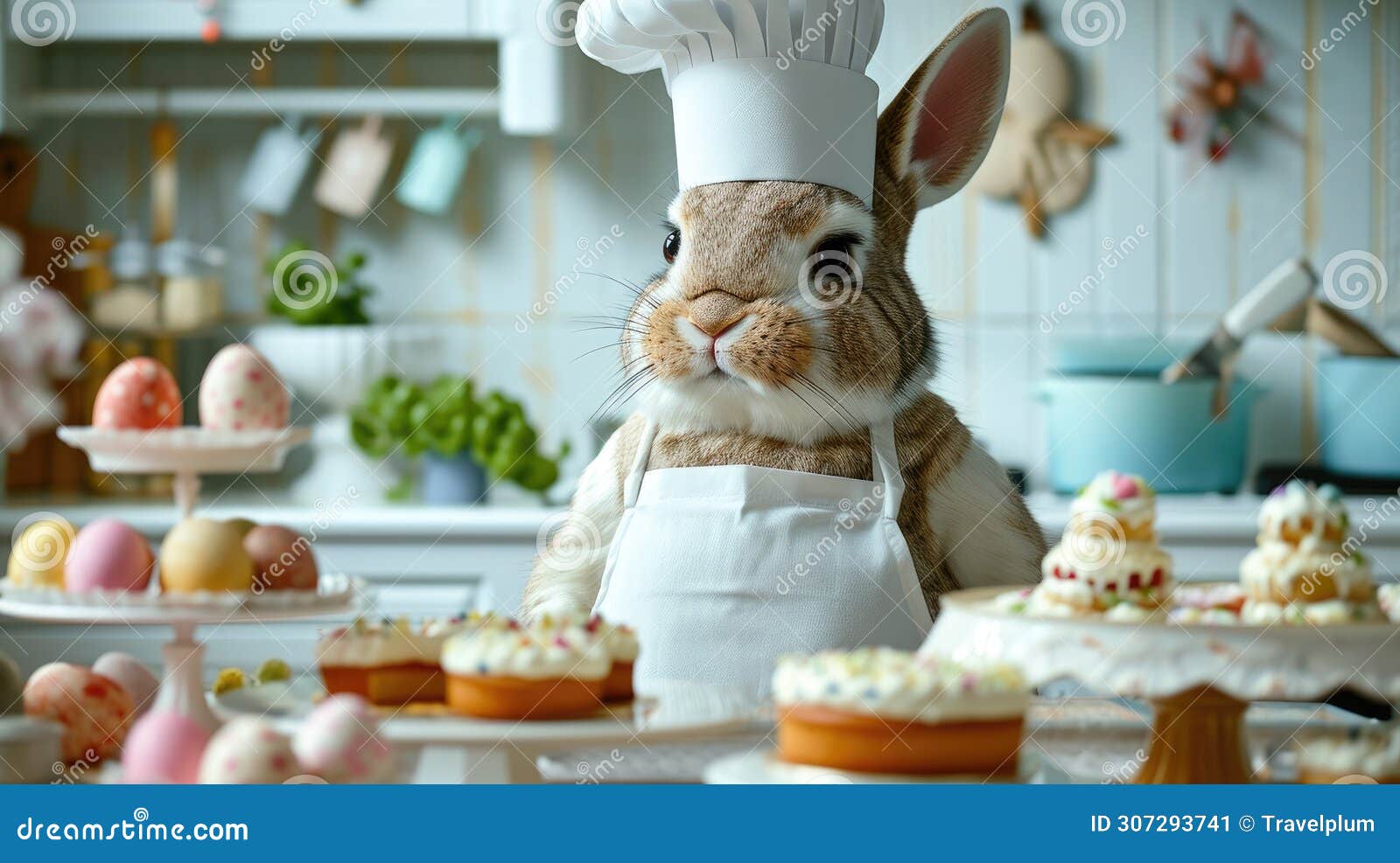 An Easter Bunny in a Chef S Hat and a White Apron at a Cooking Show in ...