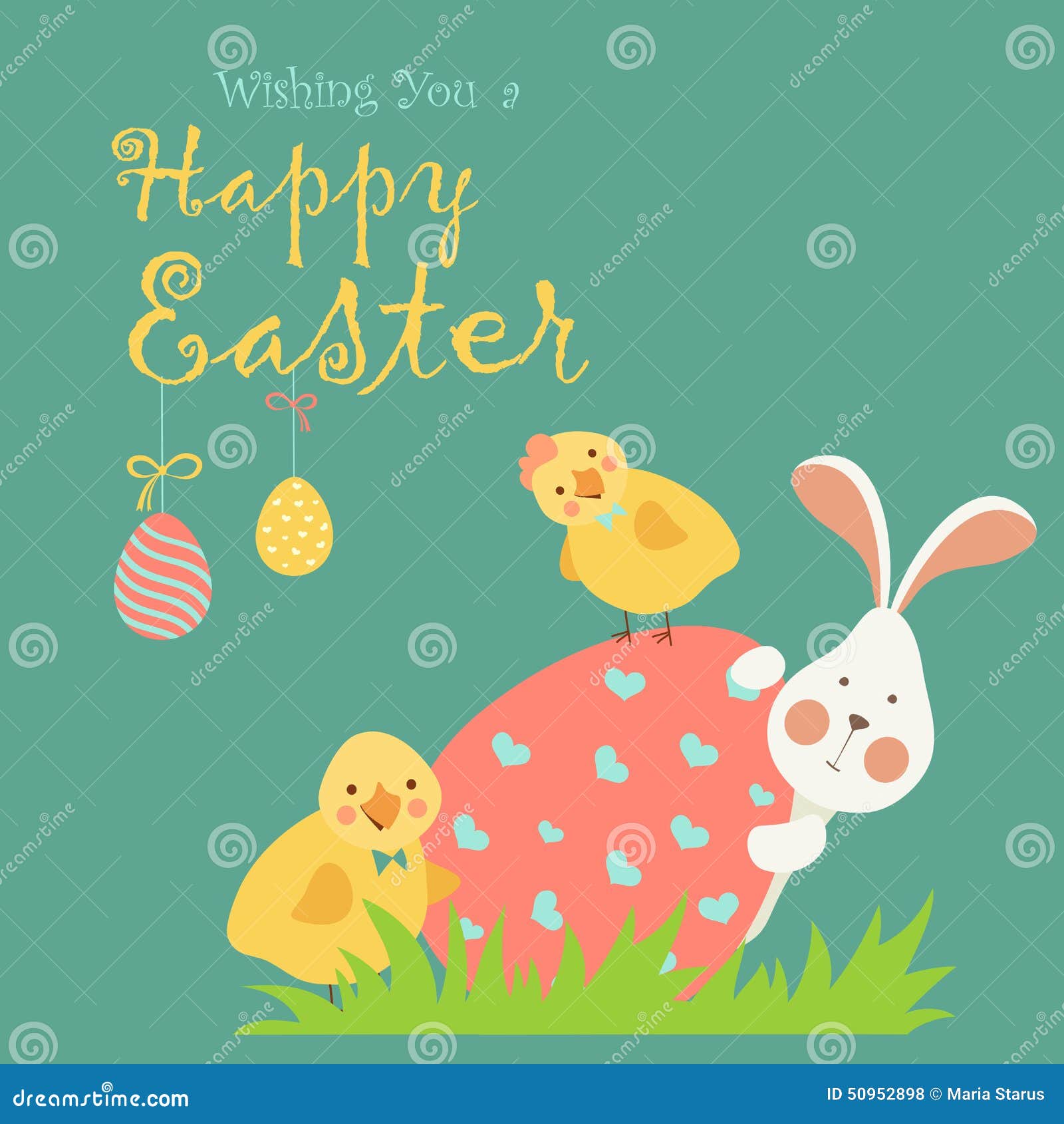 Easter Bunny,chicken and Easter Egg Stock Vector - Illustration of ...