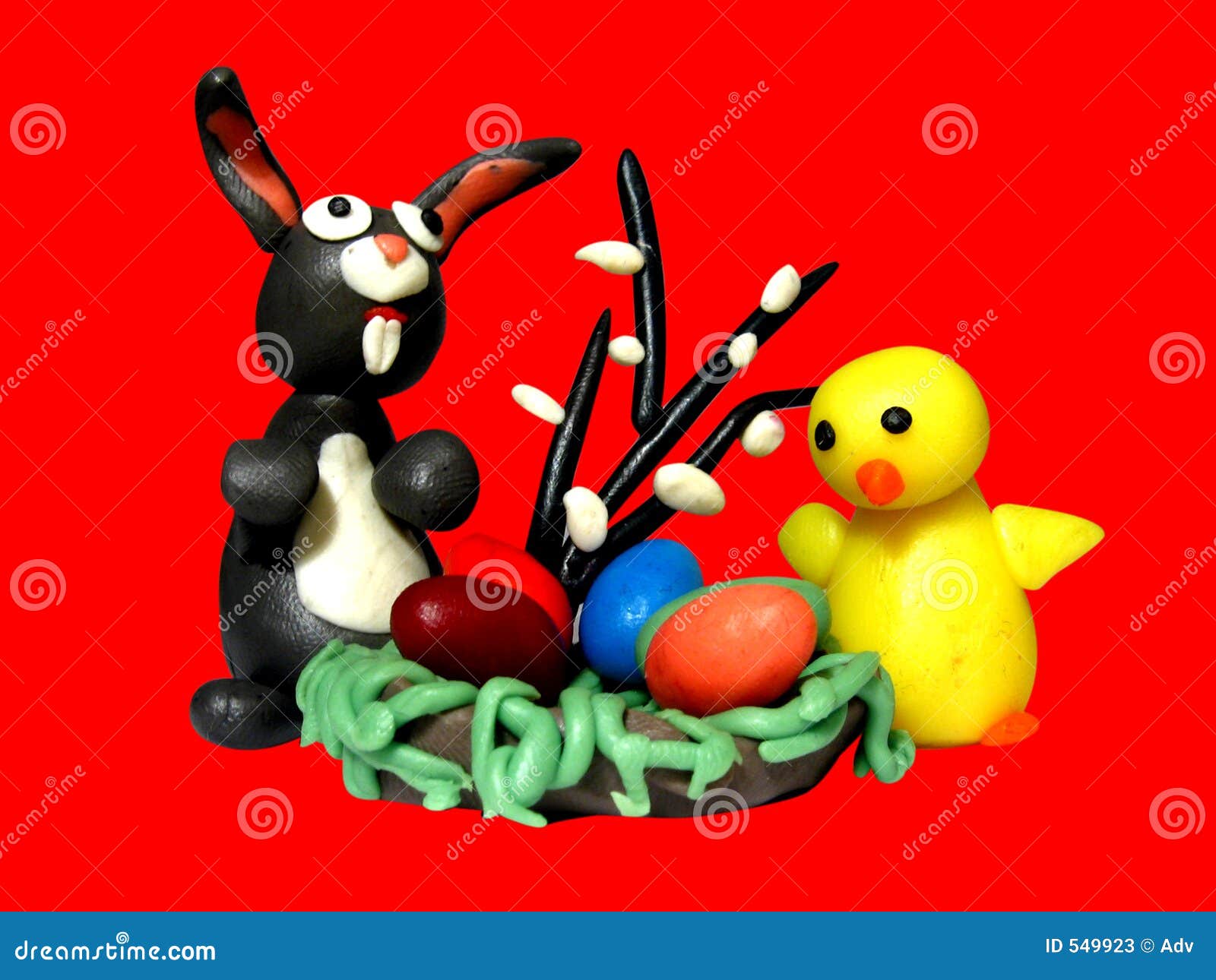 Easter Bunny Chicken and Eggs Stock Image - Image of holiday, chicken ...