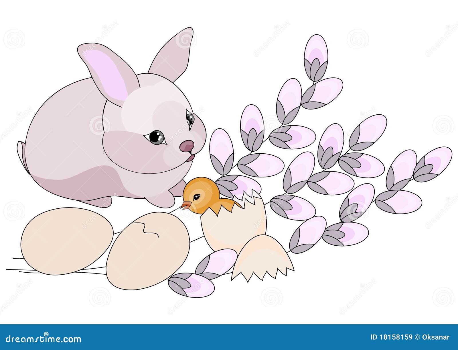 Easter Bunny and Chicken. Vector Illustration Stock Vector ...
