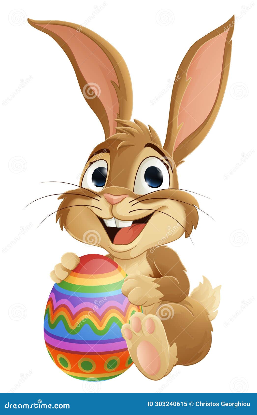 Easter Bunny and Chocolate Egg Rabbit Cartoon Stock Image ...