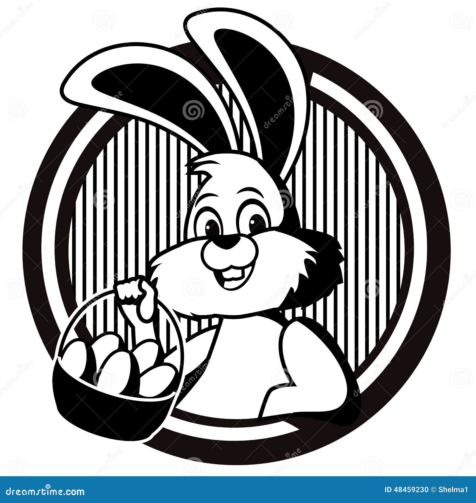 Easter Bunny in a Circle Icon Stock Vector - Illustration of headline ...