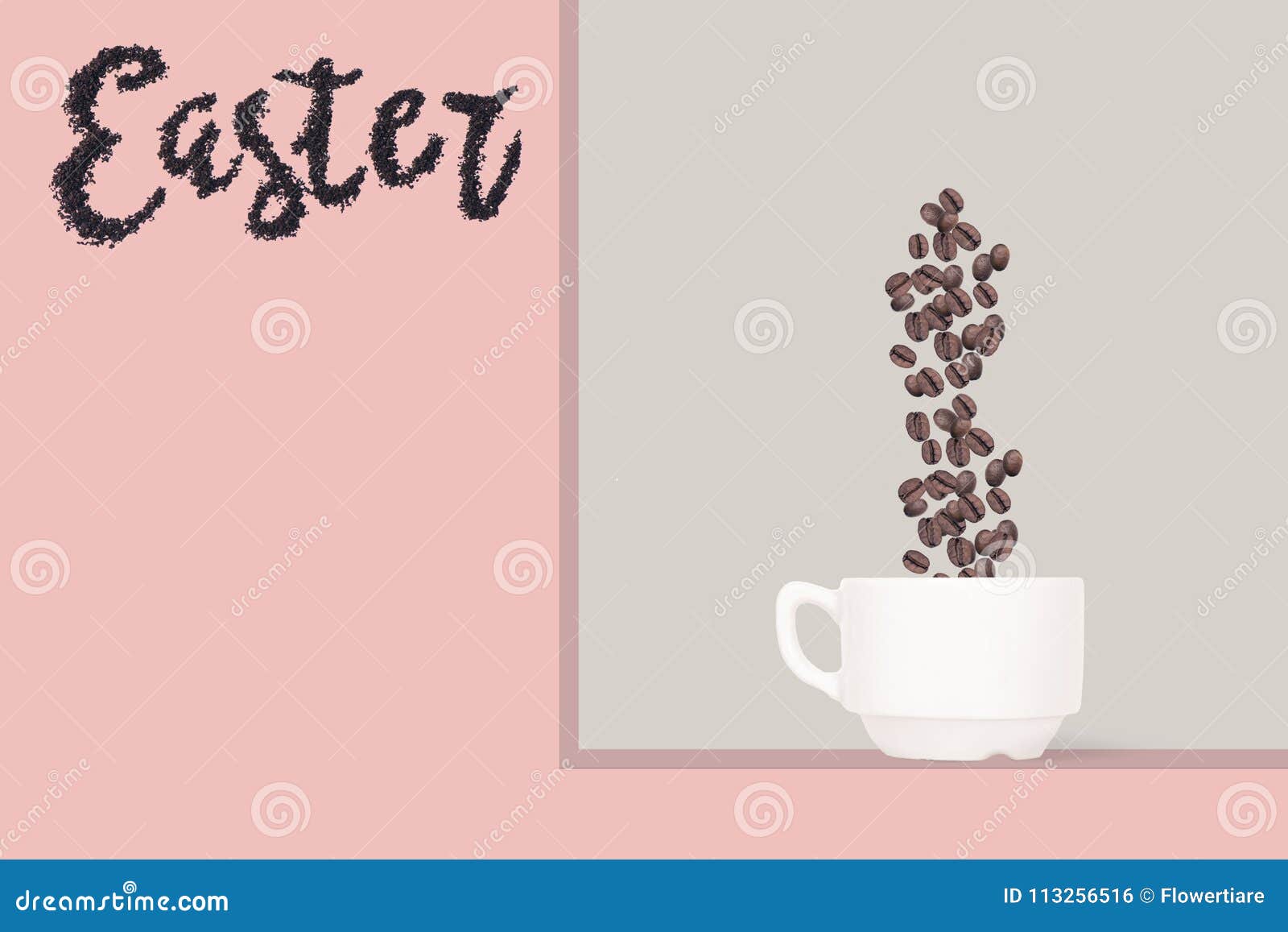 Easter Bunny from Coffee Ground with Cup on a White Background Stock ...