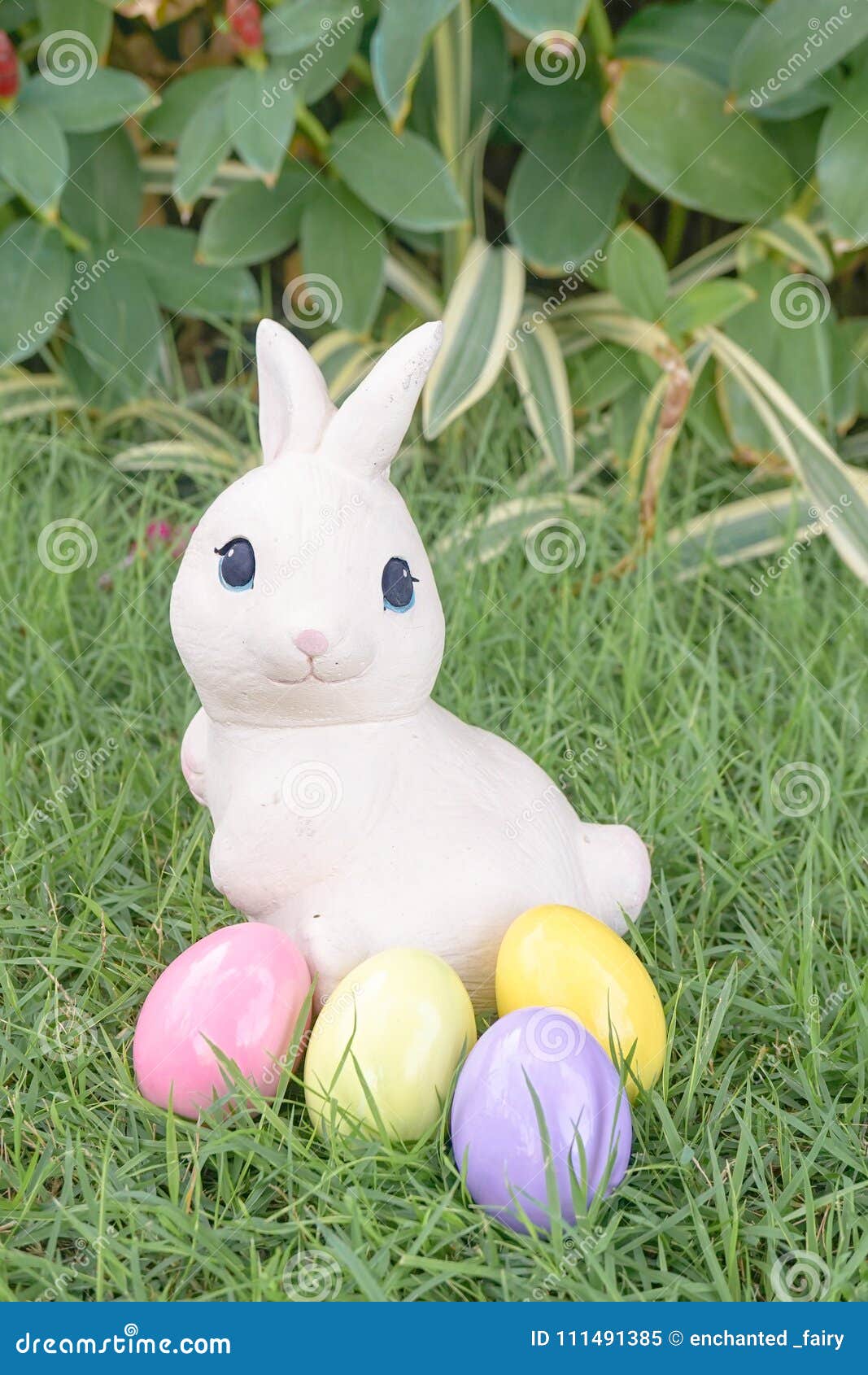 Easter Bunny and Colorful Easter Eggs Stock Image - Image of happy ...
