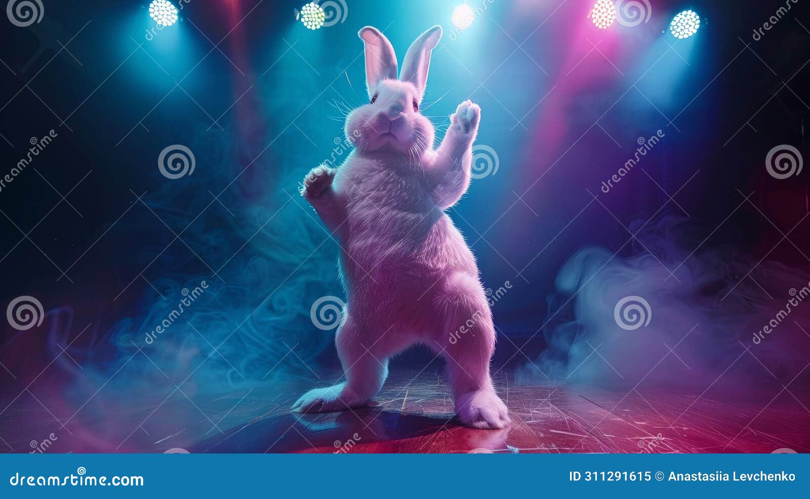 Easter Bunny Cool Dance, Dance Under the Spotlights Stock Illustration ...